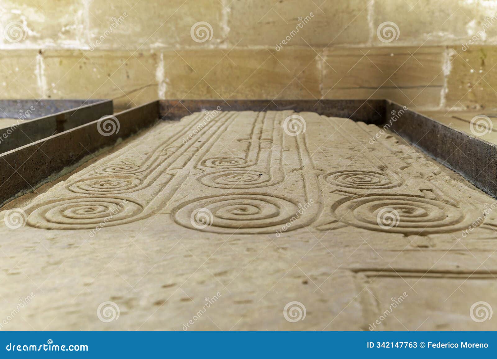 A Stone Floor with a Pattern of Spirals on it Stock Image - Image of ...