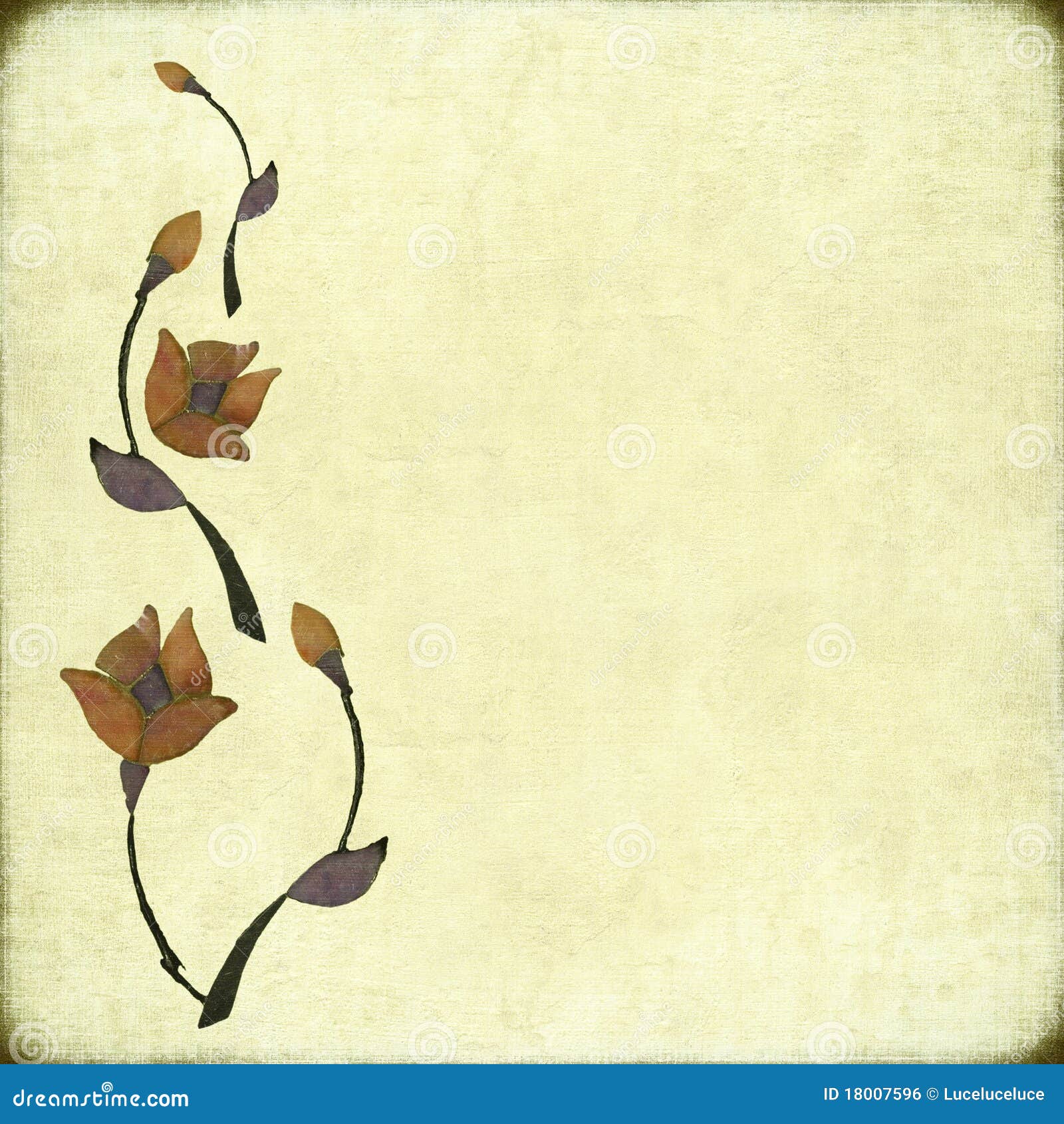 Stone Flower Design on Antique Background Stock Illustration ...