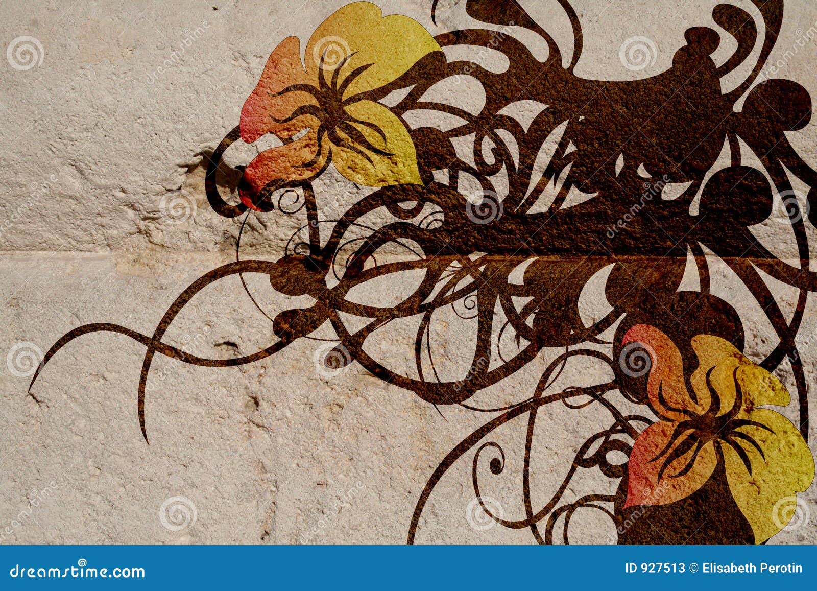 Stone flowers stock illustration. Illustration of stylish - 927513