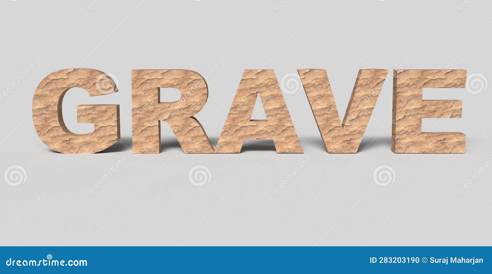 Stone Font 3D Render of GRAVE Stock Illustration - Illustration of ...