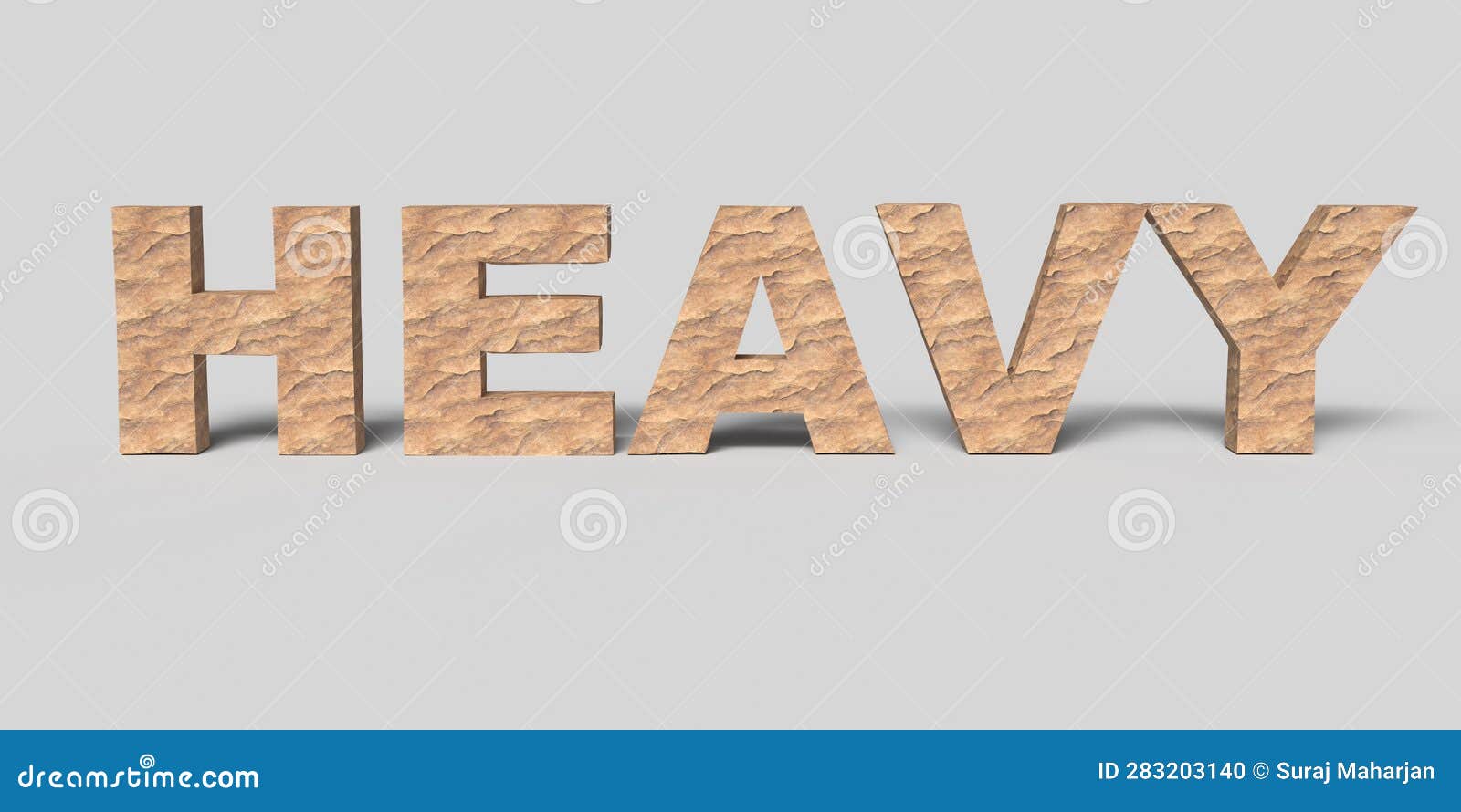 Stone Font 3D Render of HEAVY Stock Illustration - Illustration of ...