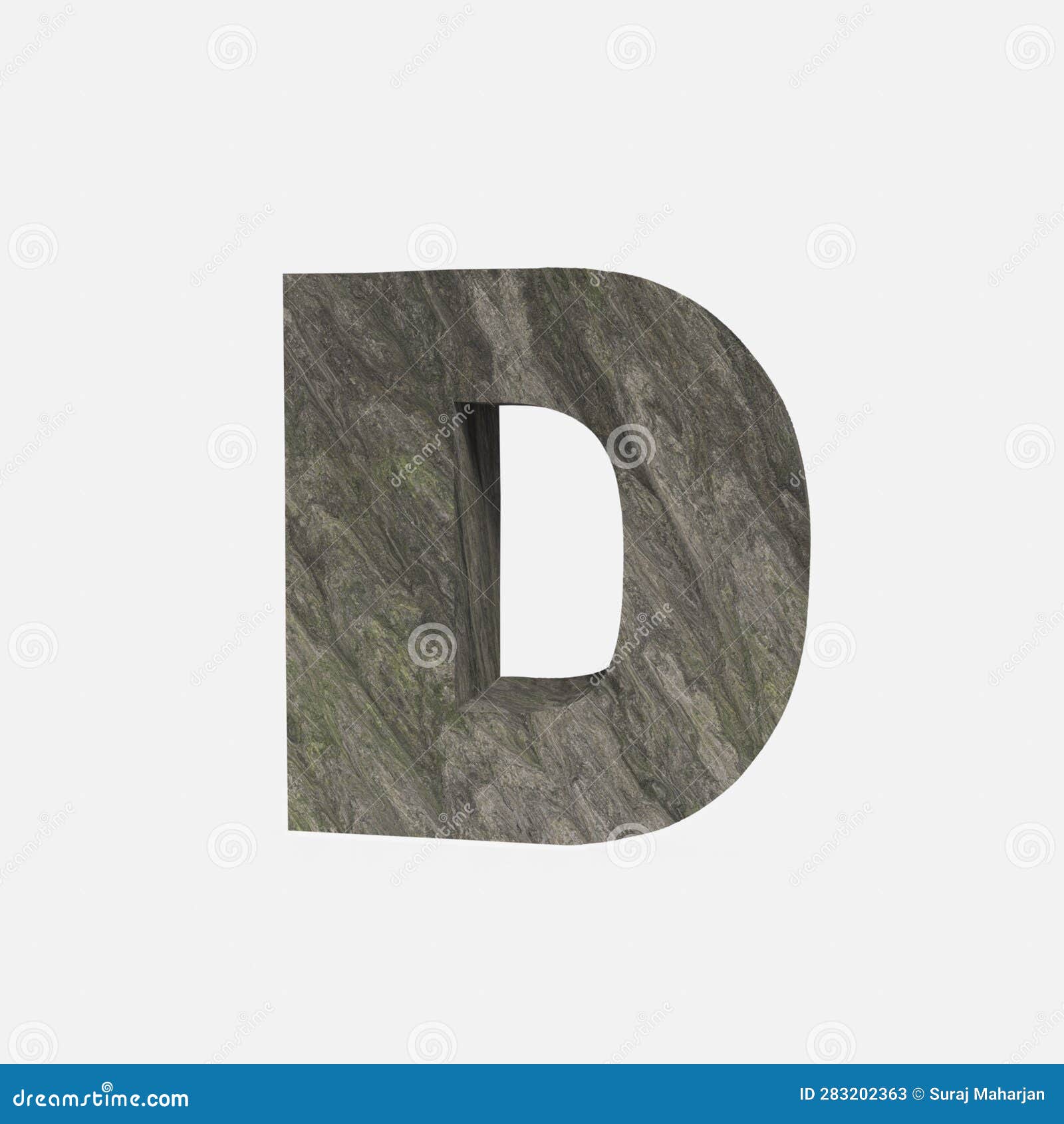 Stone Font 3D Render of Letter D Stock Illustration - Illustration of ...