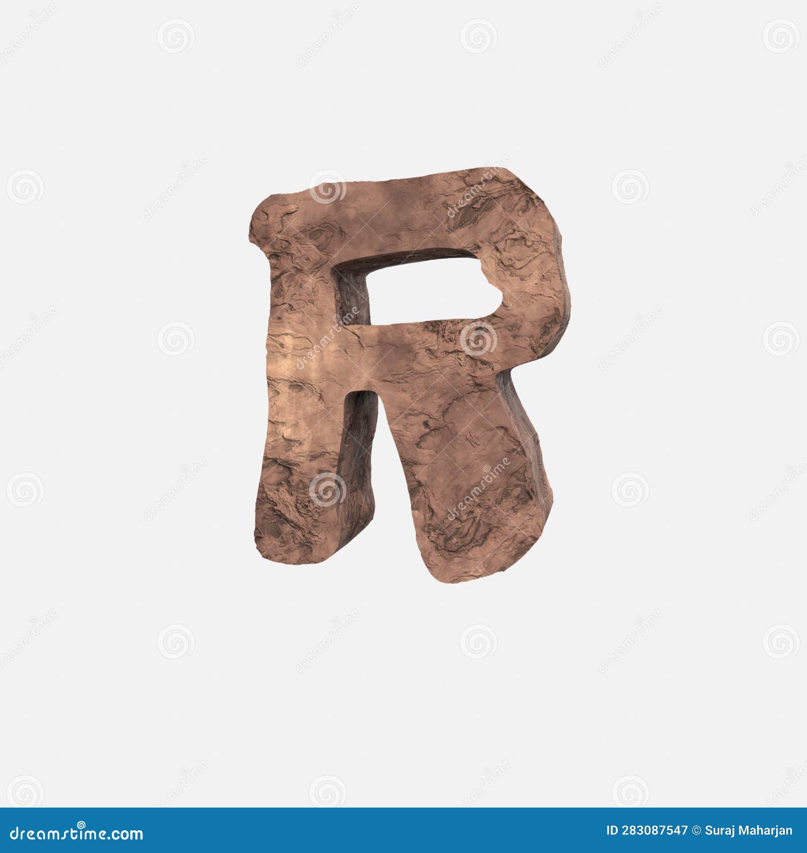 Stone Font 3D Render of Letter R Stock Illustration - Illustration of ...