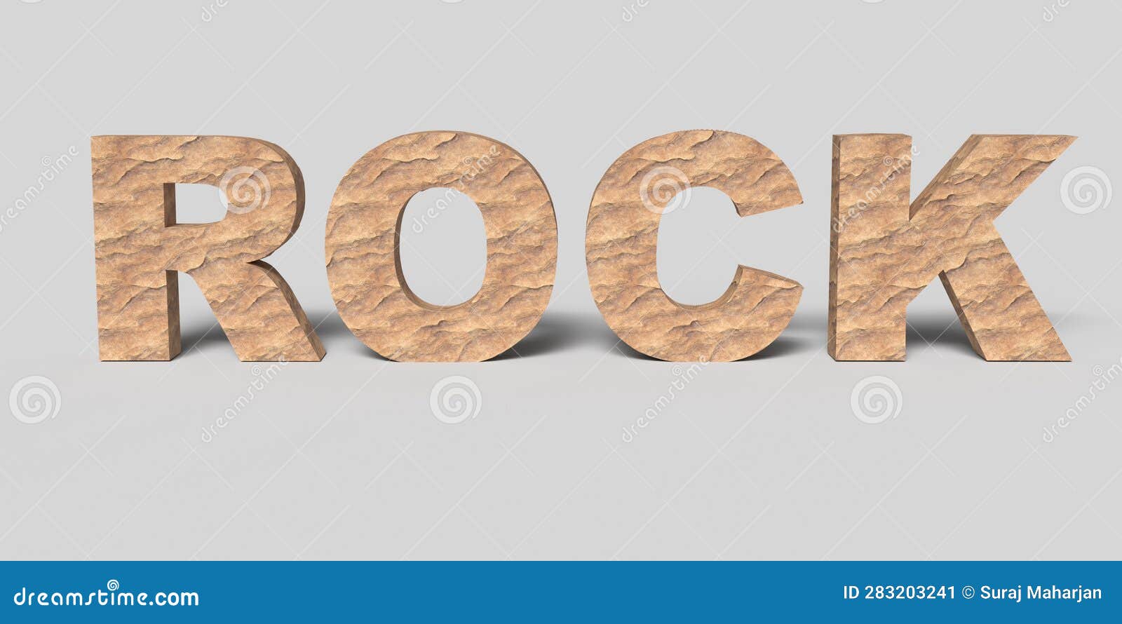Stone Font 3D Render of ROCK Stock Illustration - Illustration of ...