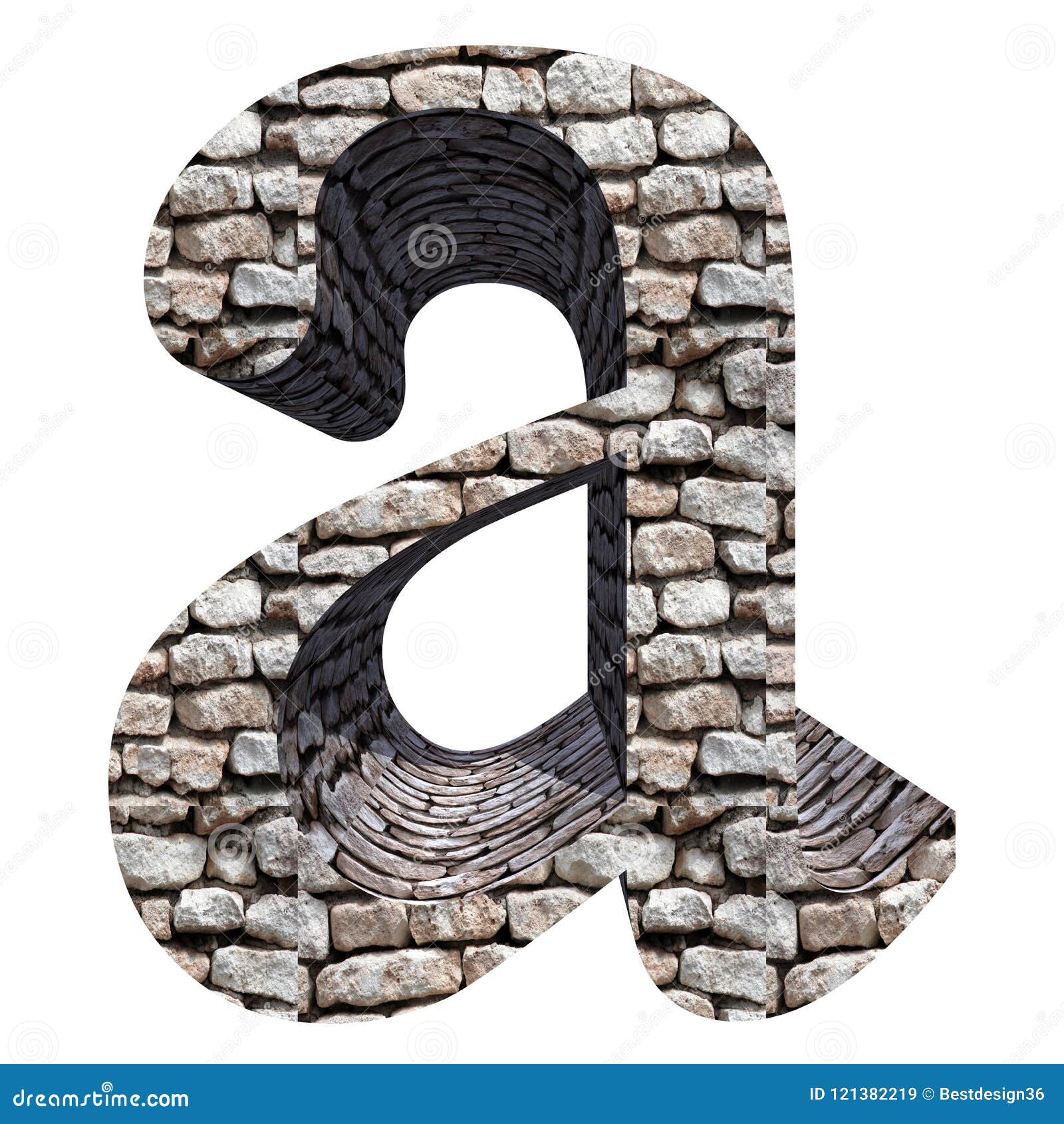 Stone Font Isolated on White Background Stock Illustration ...