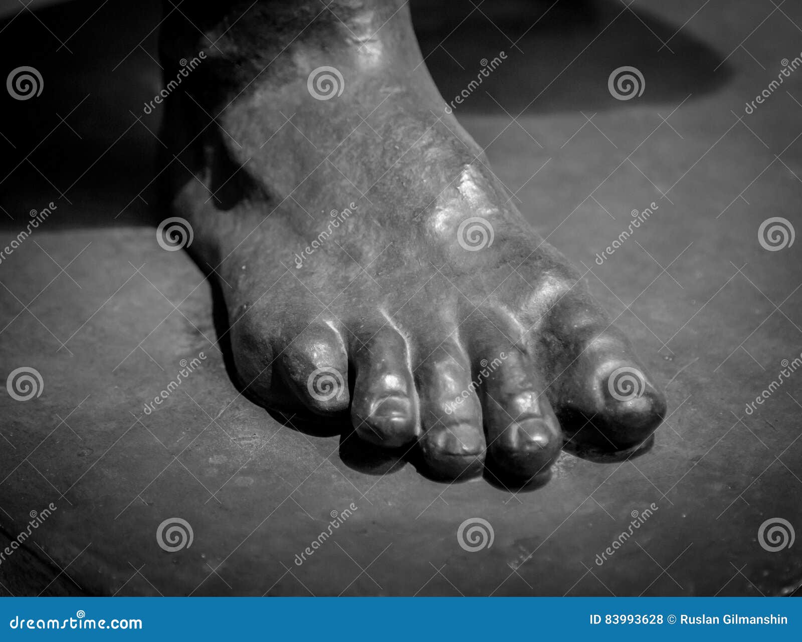 Foot Of An Ancient Statue Of Hermes In The Park Stock Photo ...