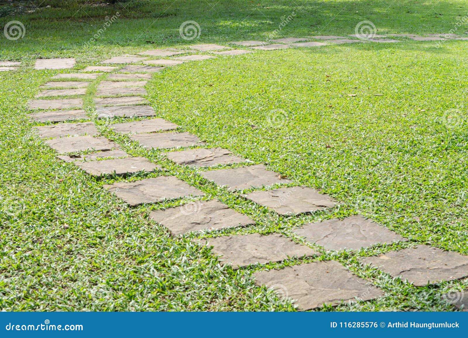 Stone Foot Pathway in the Park Stock Photo - Image of design, landscape ...