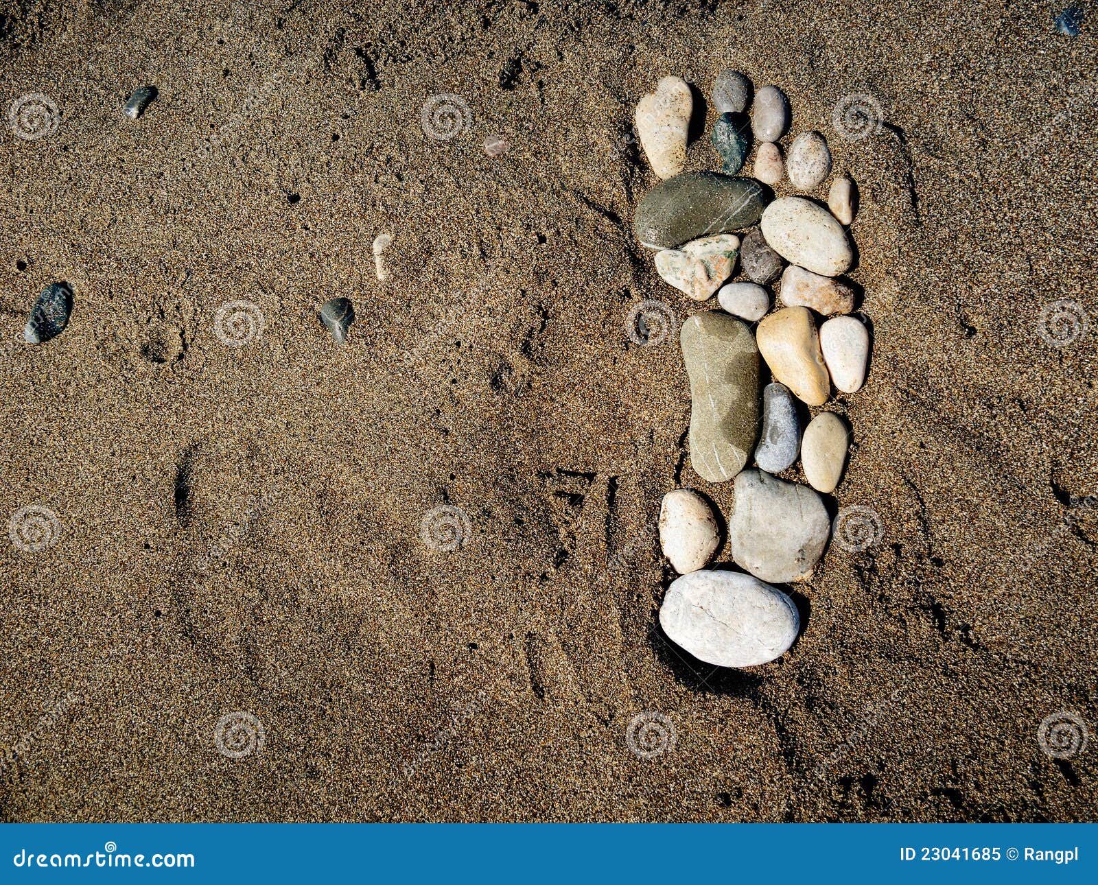 Foot in the sand stock image. Image of pebble, imaginative - 23041685