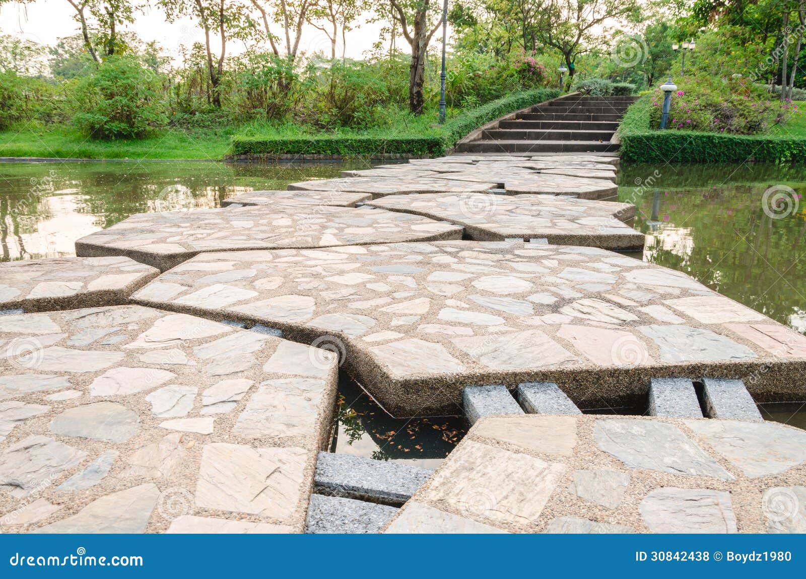 Stone footbridge stock photo. Image of architecture, landscaped - 30842438