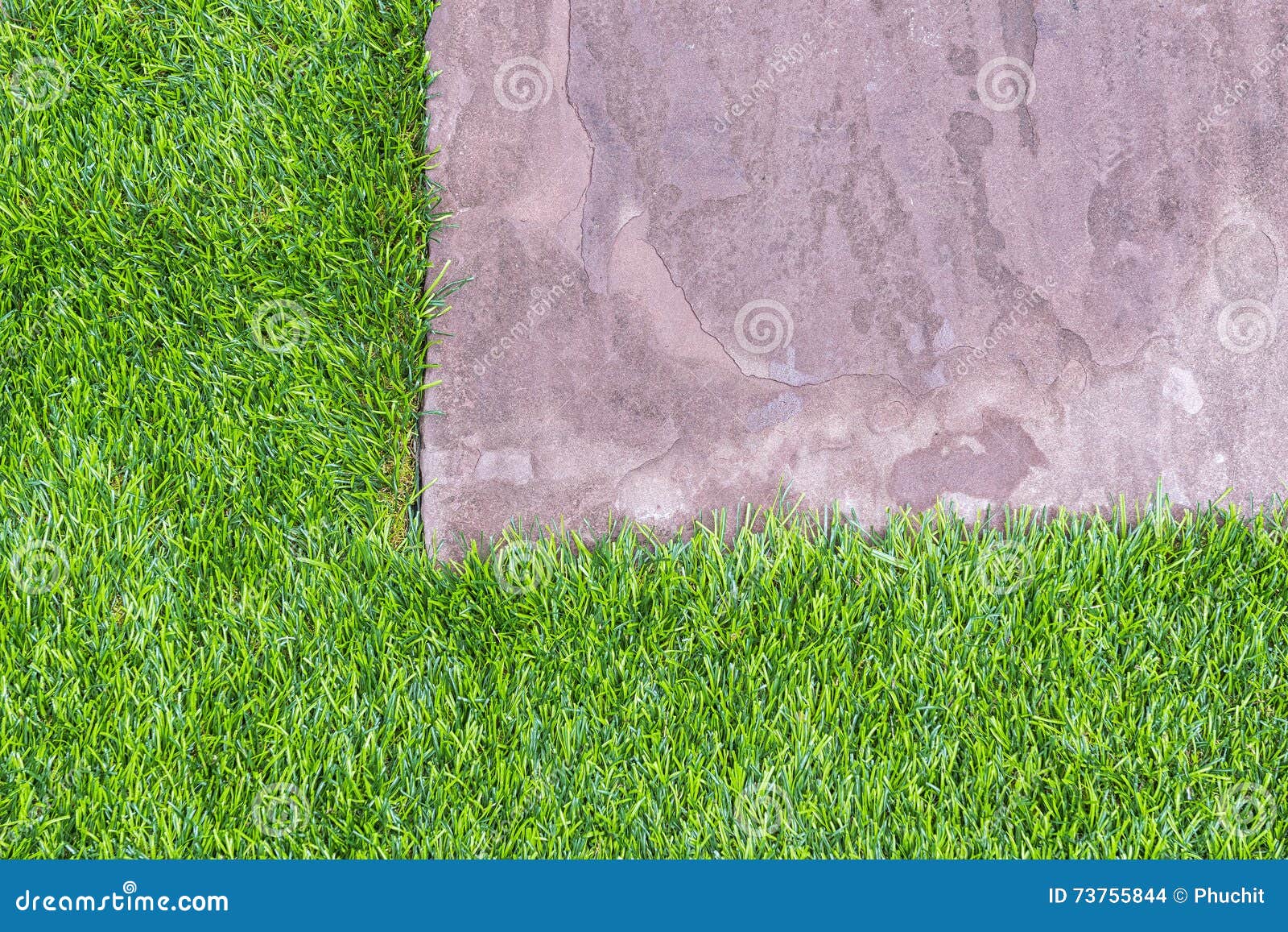 The Stone Footpath,the Sand Stone Footpath on the Grass. Stock Photo ...