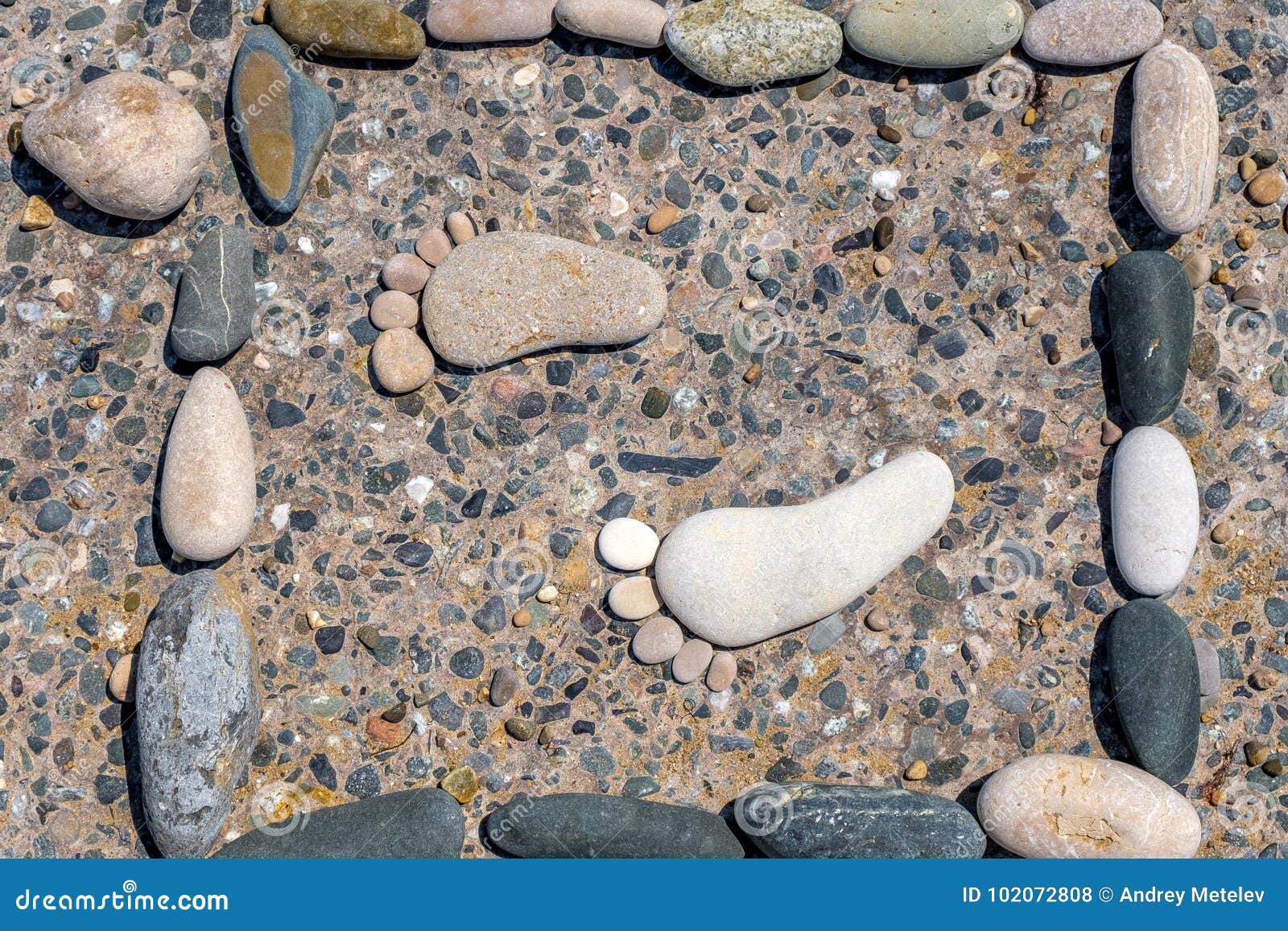 Stone Footprints Are Enclosed In A Frame Royalty-Free Stock Image ...