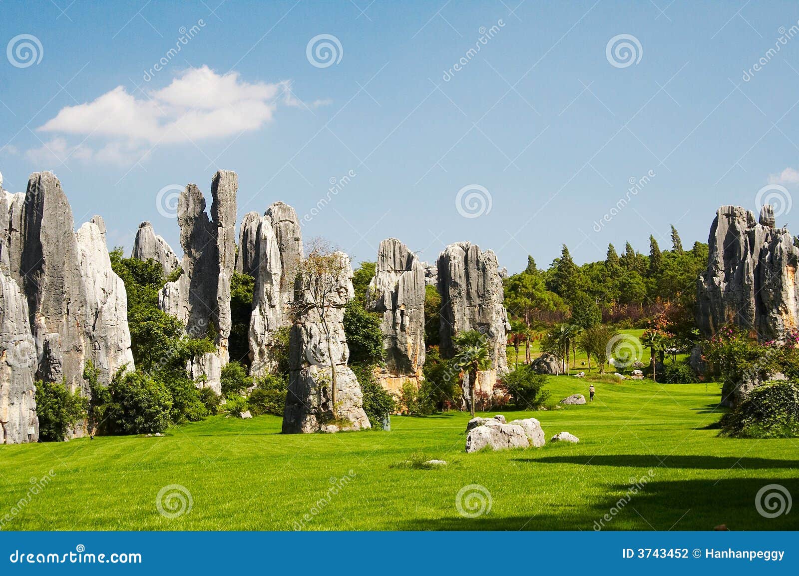 Stone forest stock photo. Image of hill, asia, clouds - 3743452