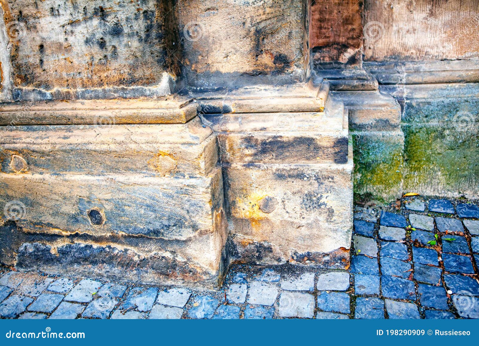 Foundation of an Old Building Stock Image - Image of moat, pavement ...