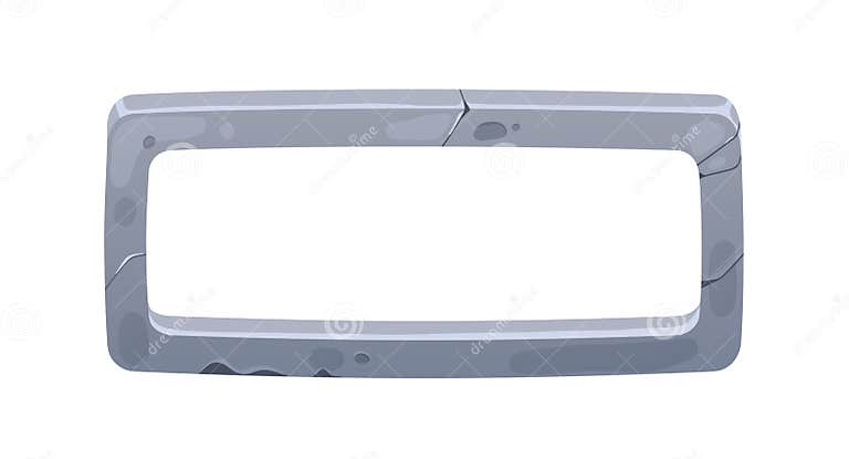 Stone Frame for Gui Design. Metal Rough Element for Game Ui Stock ...