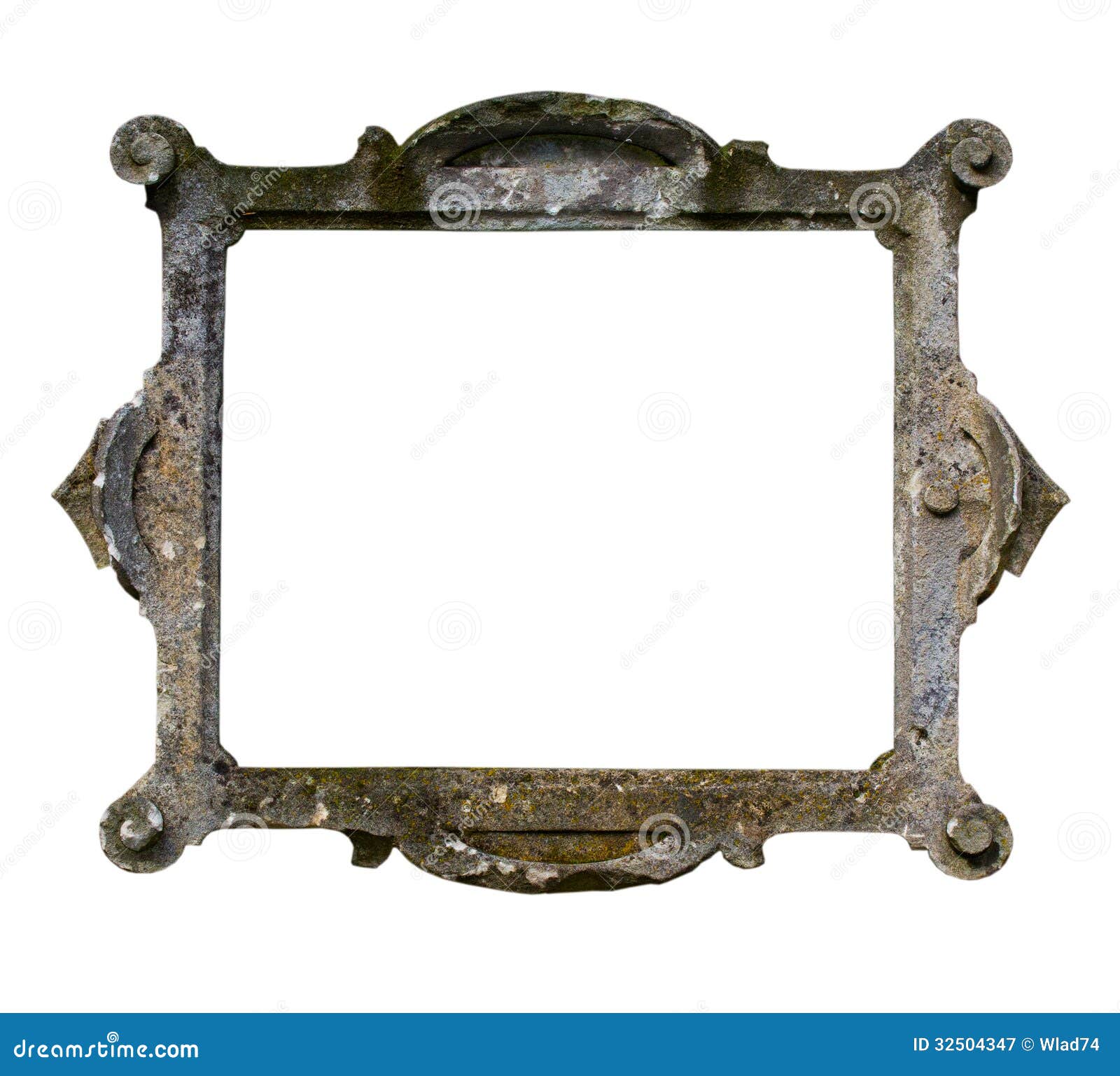 Stone Frame on White Background Stock Image - Image of isolated, white ...