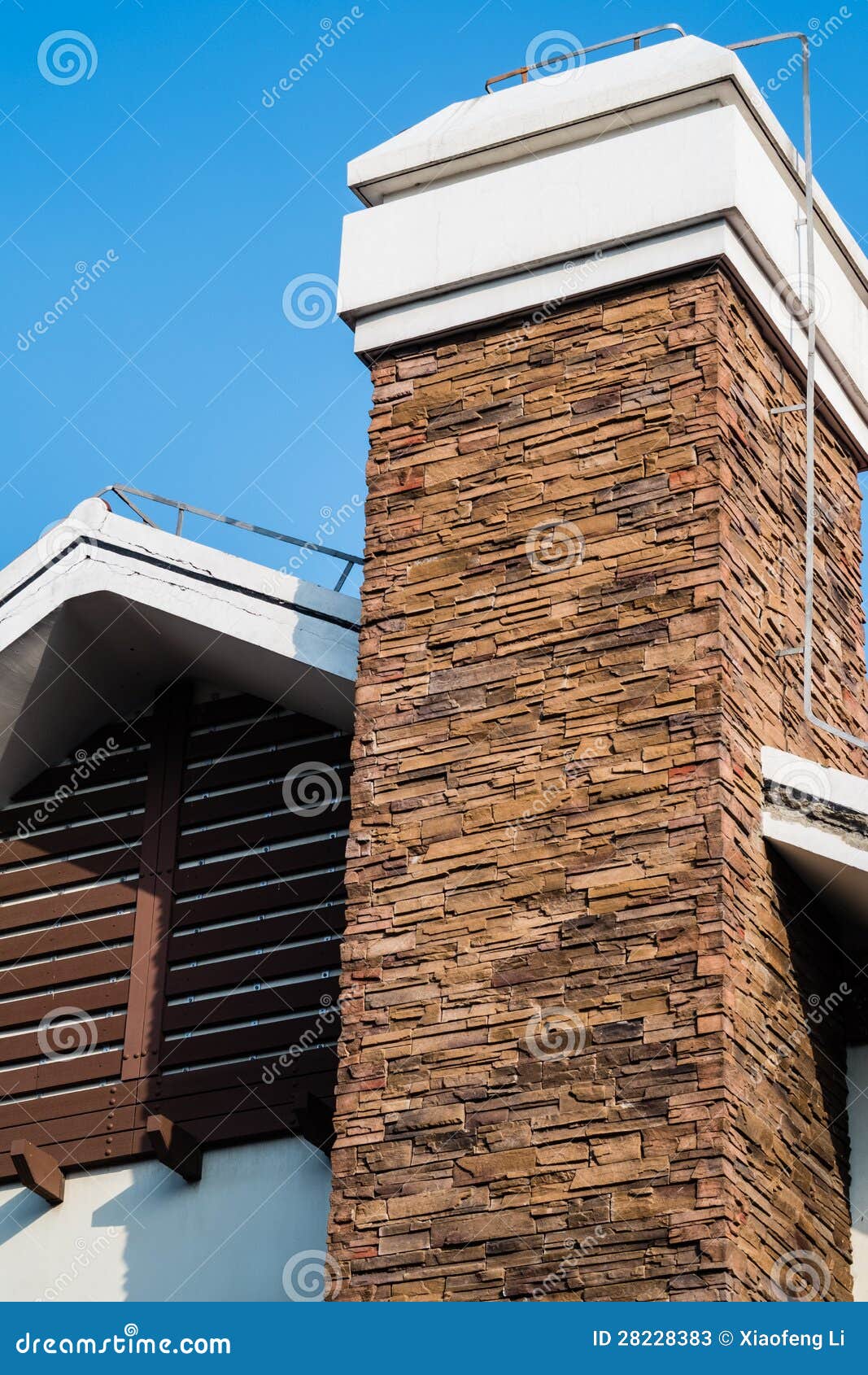 Stone Funnel and White Gable Stock Image - Image of woods, buildings ...