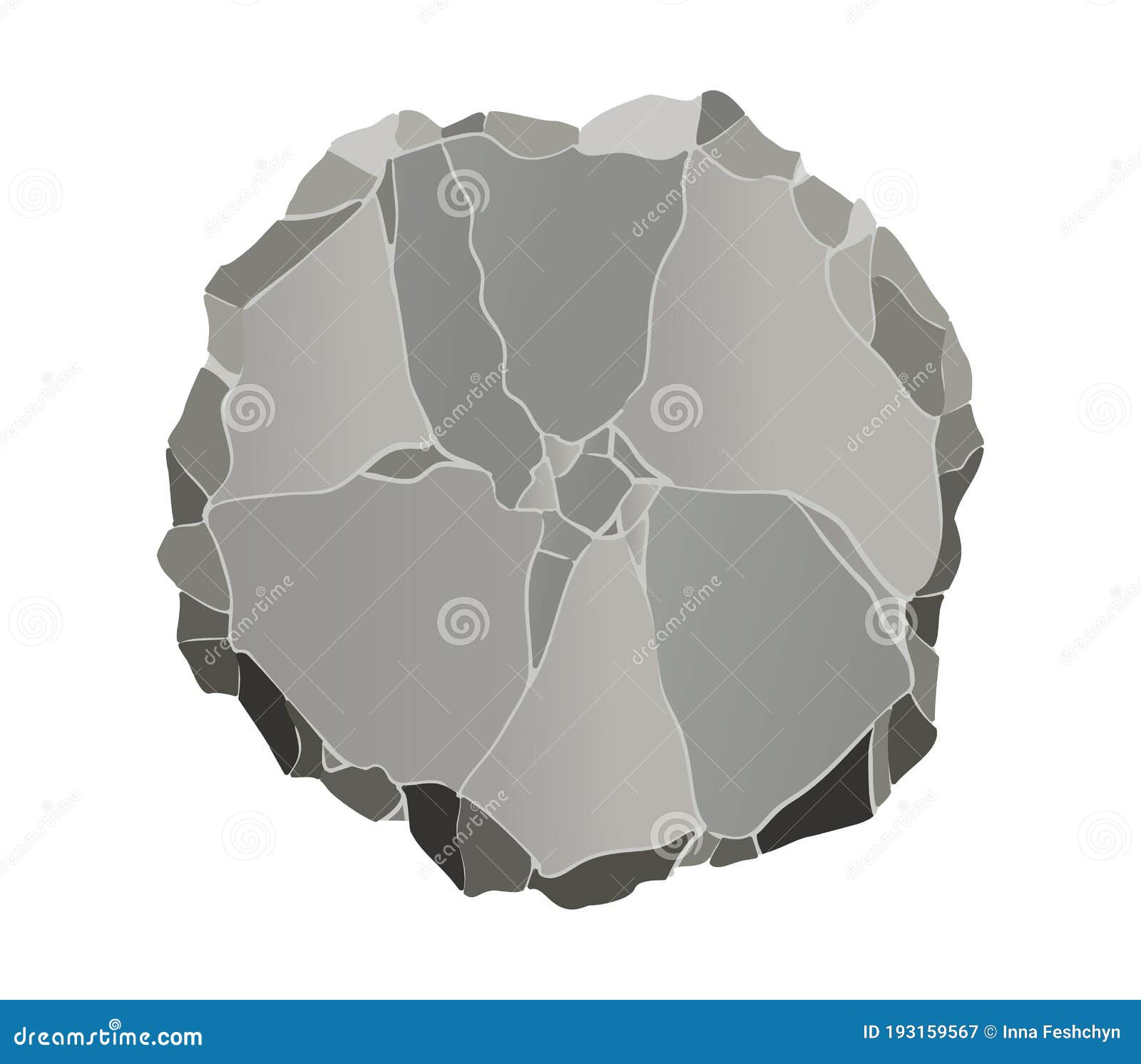 Stone Game Element. Cartoon Rock Ui Element for Game Design Isolated on ...