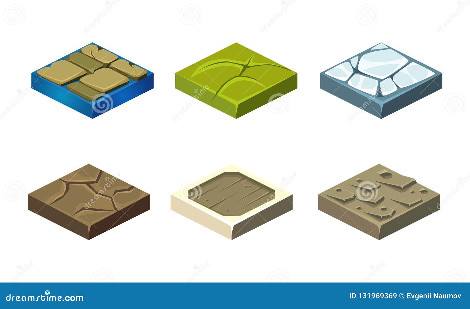 Game Platforms Set, Ice, Illustration Isolated On White Background ...