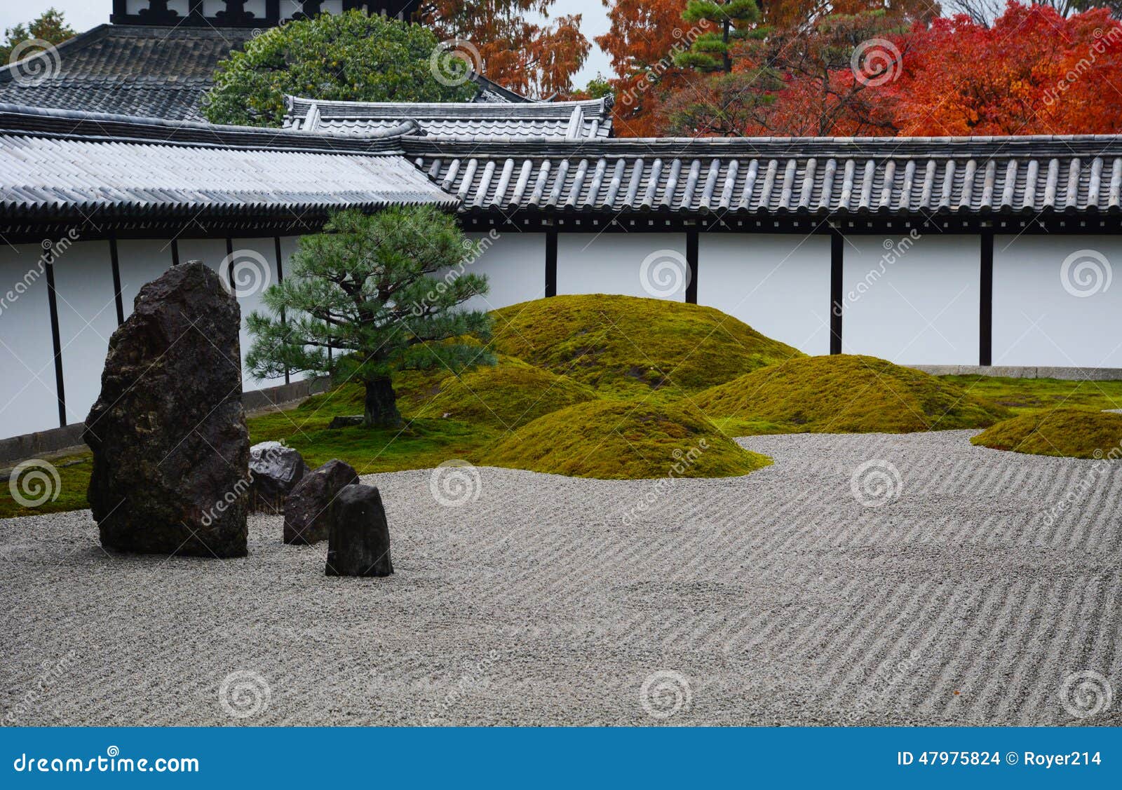 Stone Garden in Kyoto Japan Stock Photo - Image of stones, rocks: 47975824