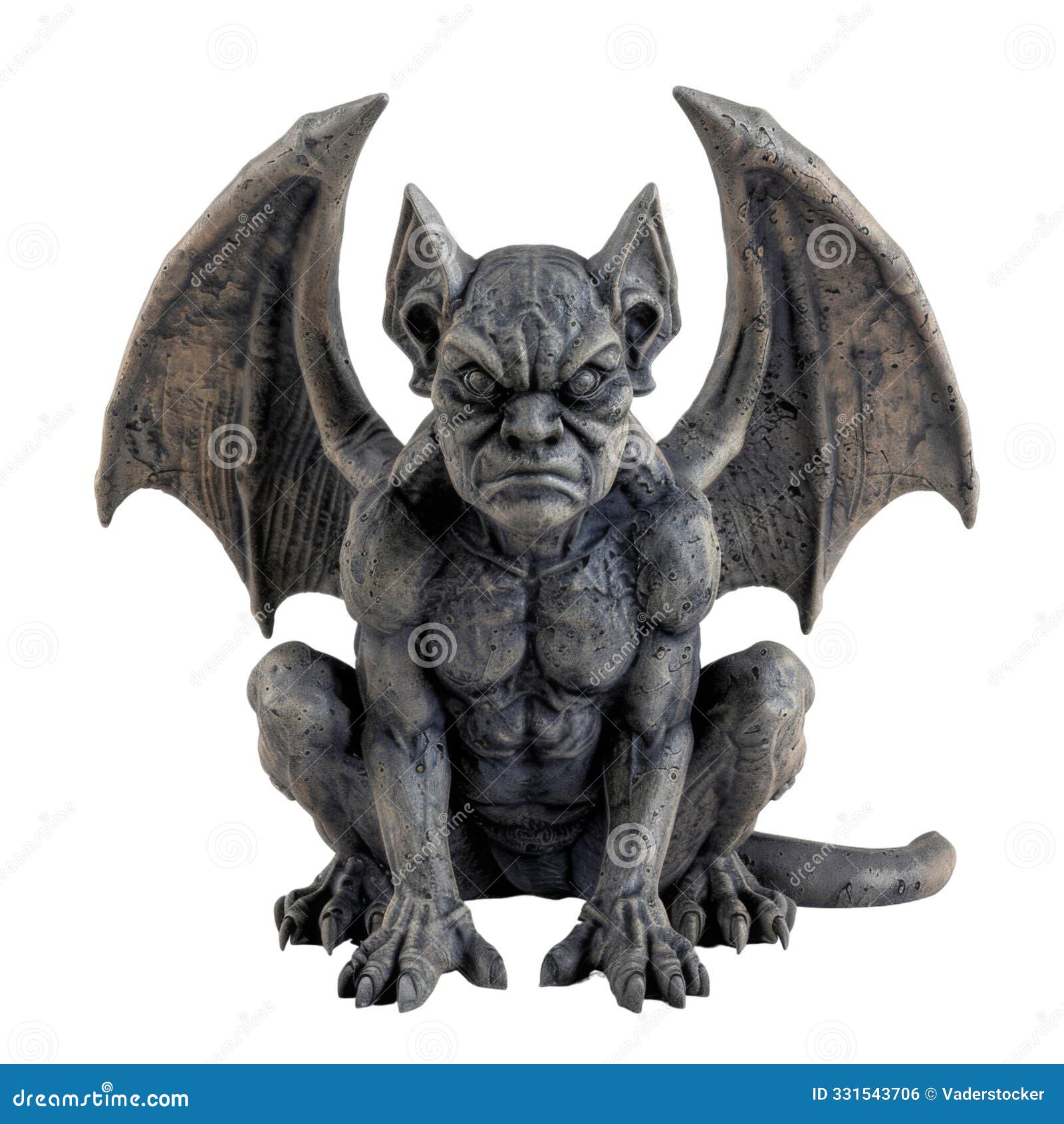 Stone Gargoyle Sculpture with Wings and Ferocious Expression Stock ...
