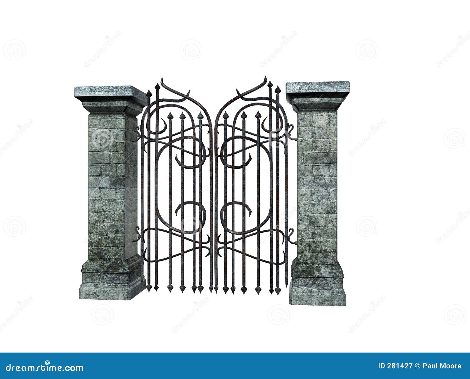 Stone Gate stock illustration. Illustration of ornate, mortar - 281427