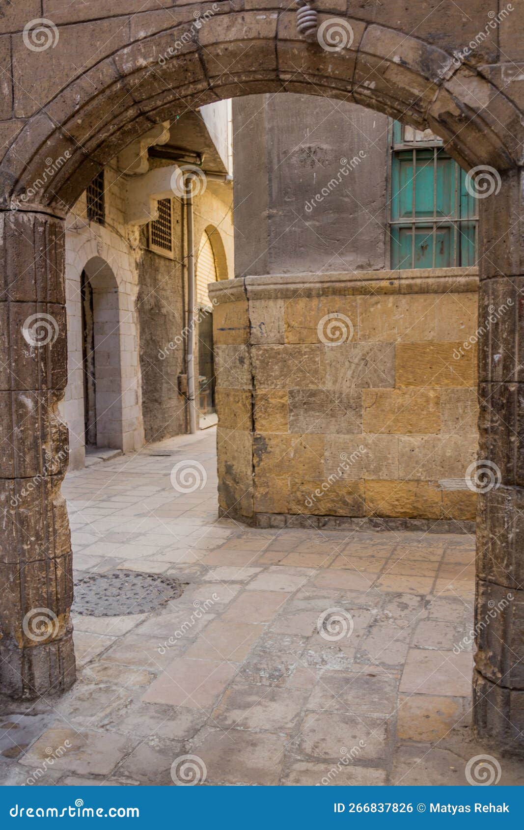 Stone Gate in the Coptic Part of Cairo, Egy Stock Photo - Image of ...