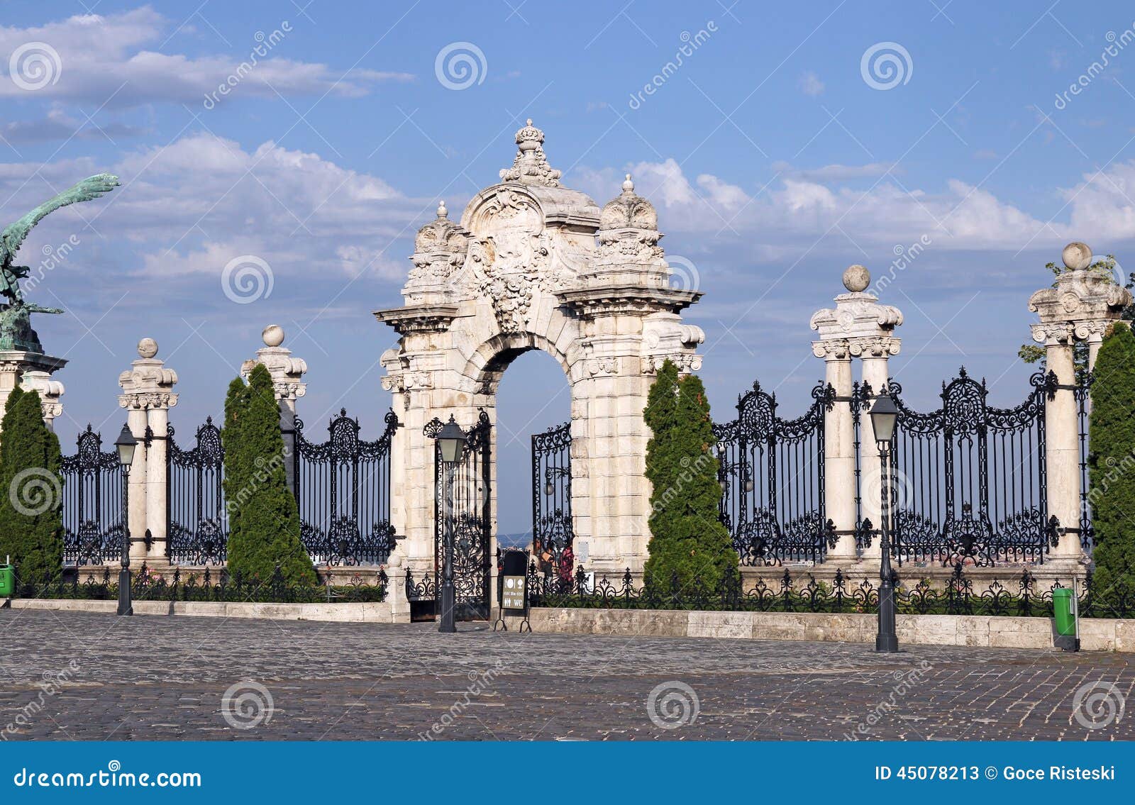 Stone Gate and Fence Buda Royal Castle Stock Image - Image of european ...