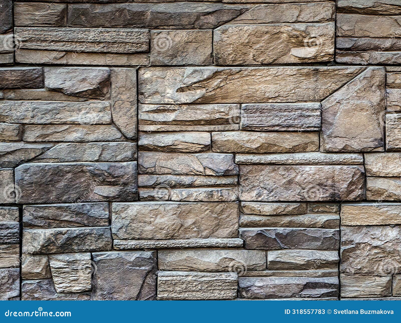 Stone Geometric Background. Facade Cladding with Natural Stone. Rough ...