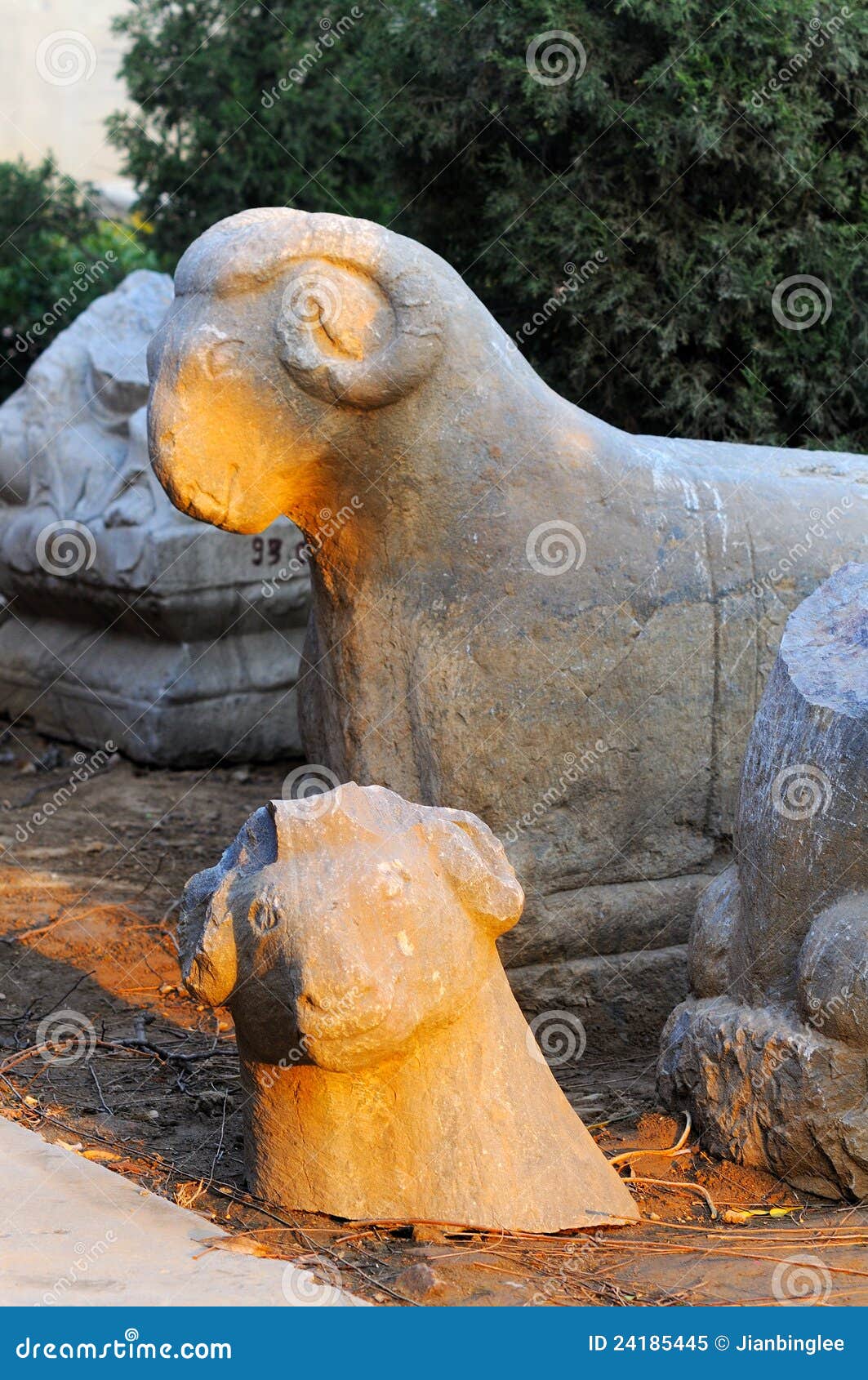 Stone goats stock image. Image of china, sculpture, sheep - 24185445