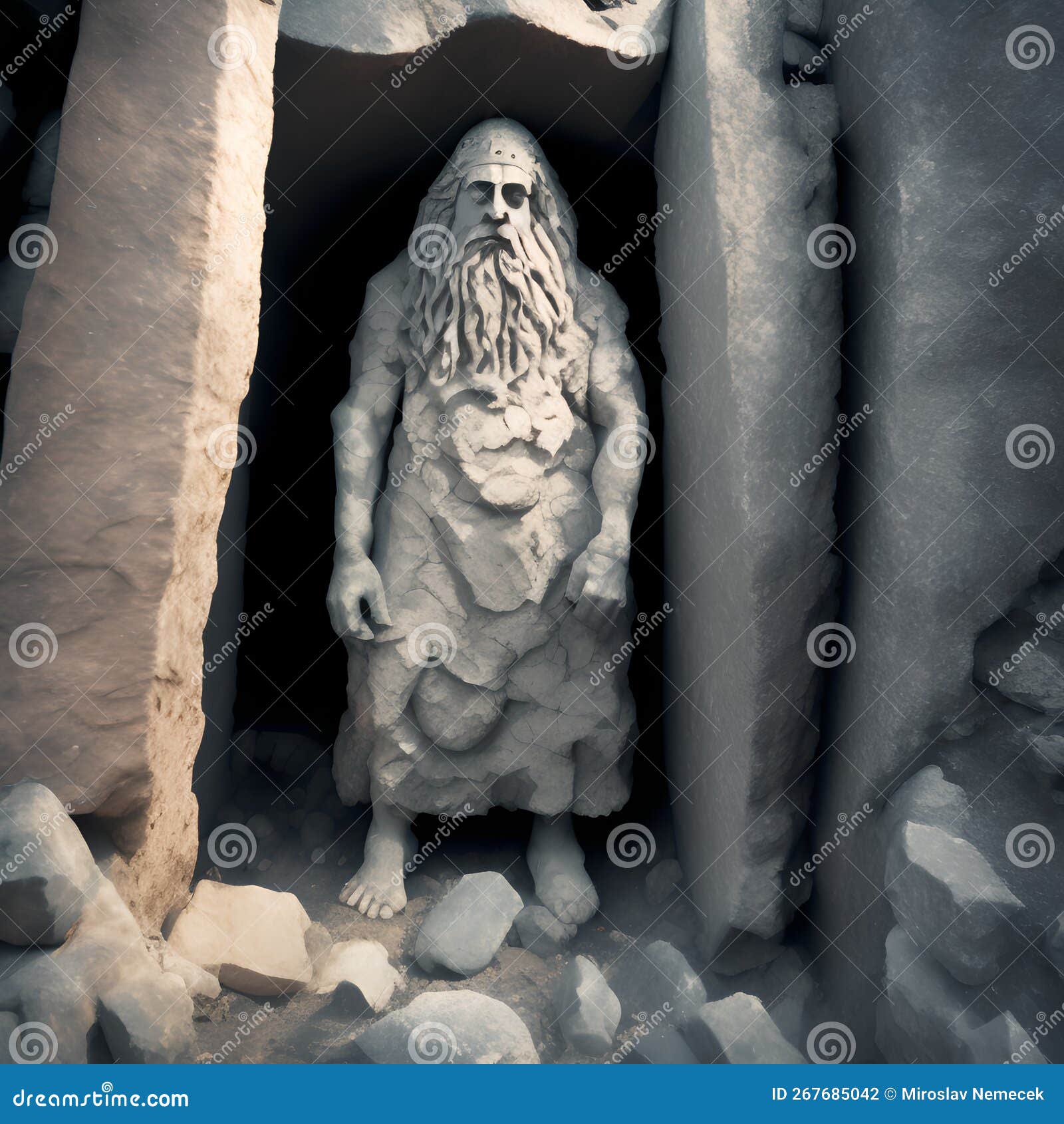 Stone God, Generative AI Illustration Stock Illustration - Illustration ...