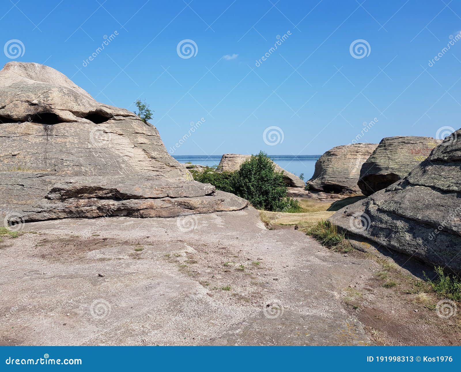 Stone Granite Rock in the Steppe Stock Image - Image of canyon ...
