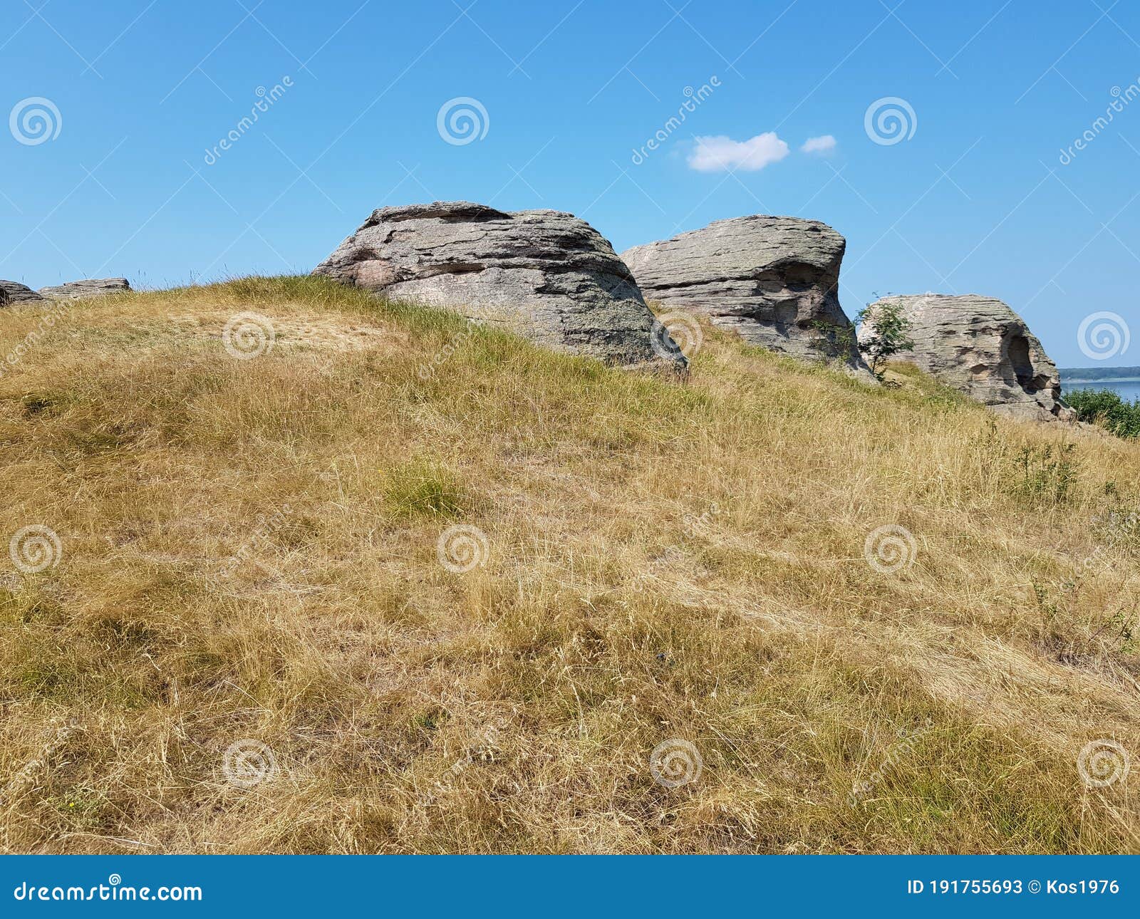 Stone Granite Rock in the Steppe Stock Image - Image of steppe, desert ...