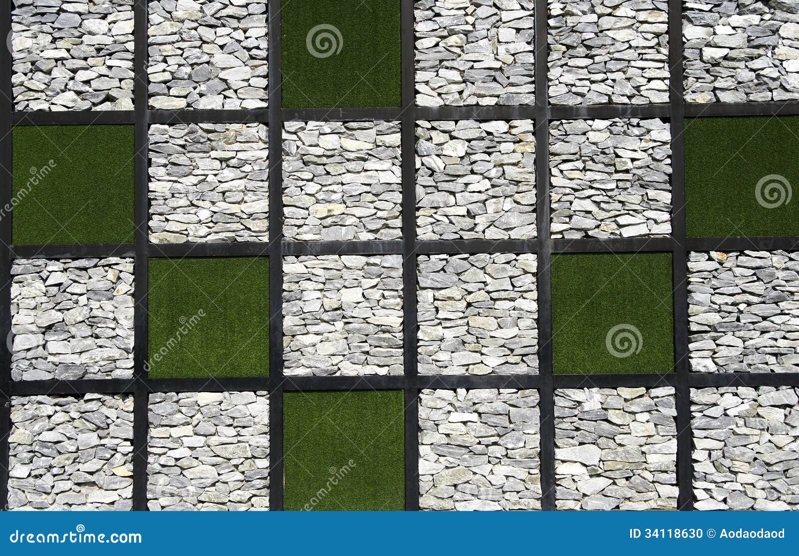 Stone and grass wall stock photo. Image of grunge, decoration - 34118630