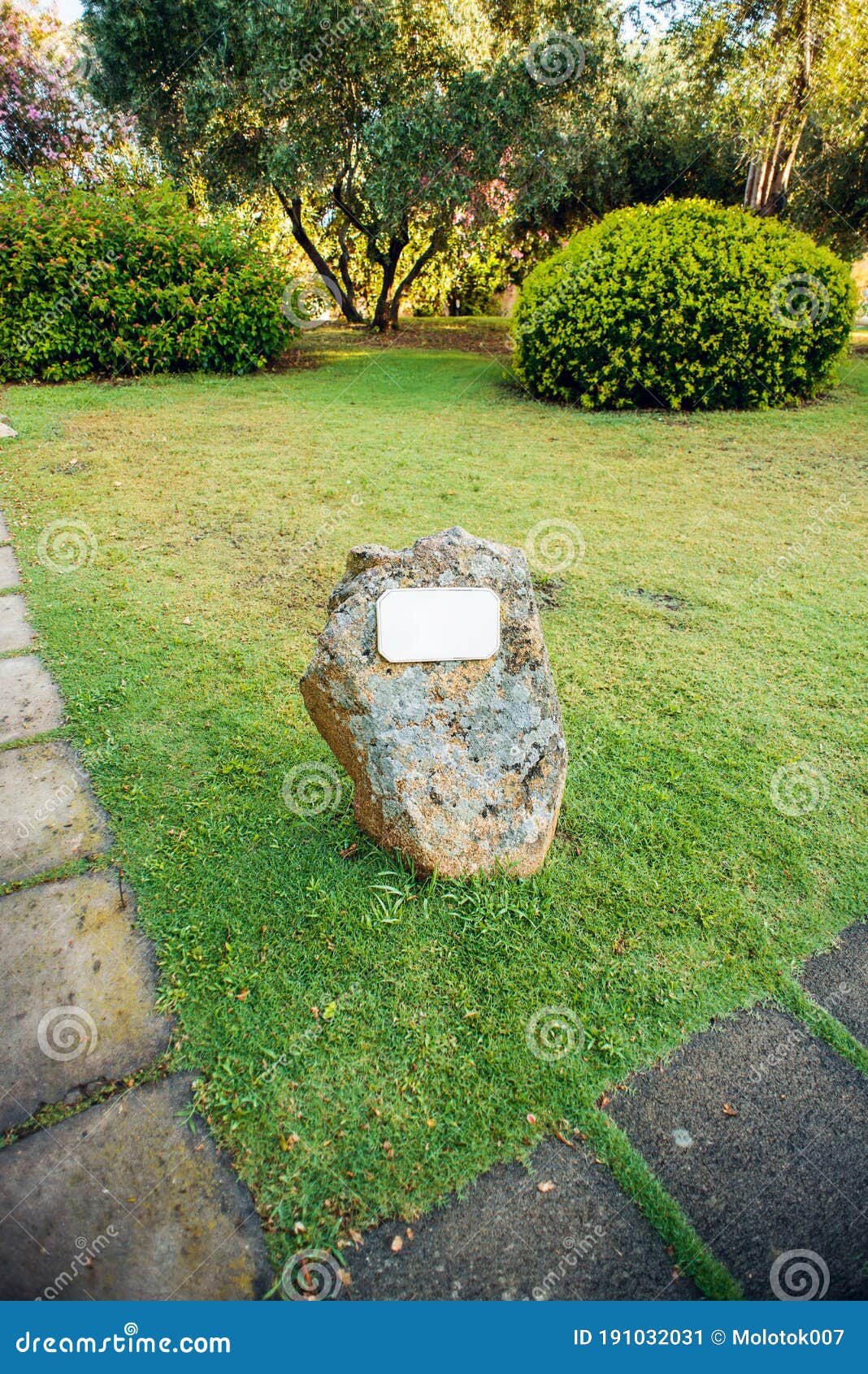 Stone on the Ground with White Blank Tablet Stock Image - Image of help ...