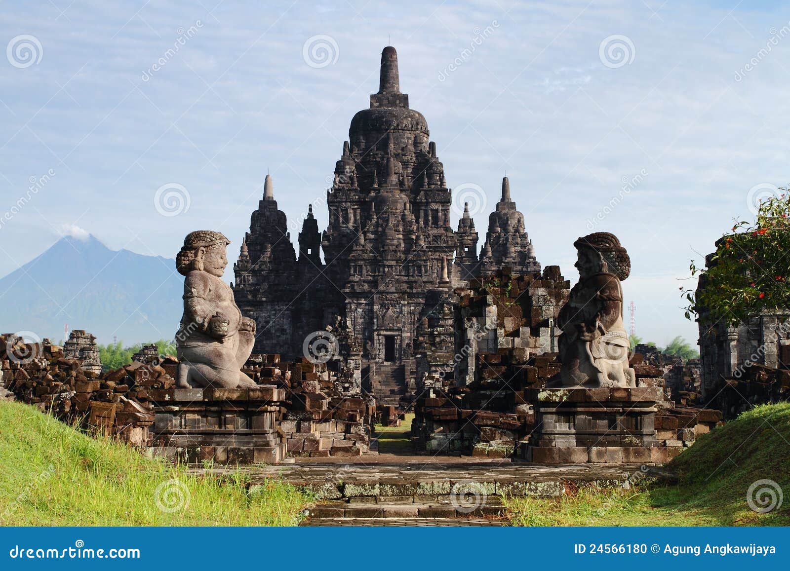 The Stone Guardian of Candi Sewu Stock Photo - Image of religion ...