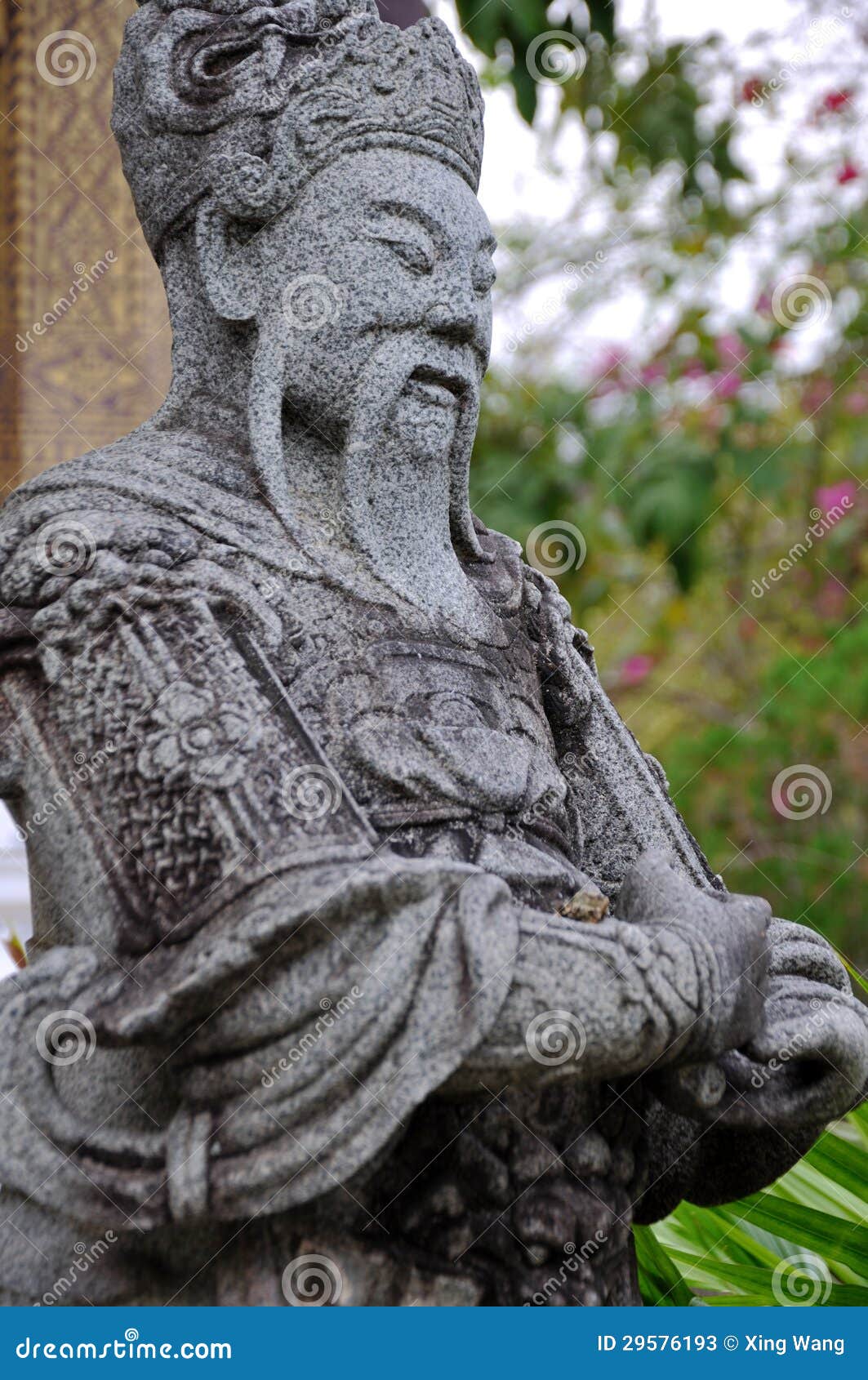 Stone Guardian at Wat Choumkhong Stock Image - Image of buddhism ...