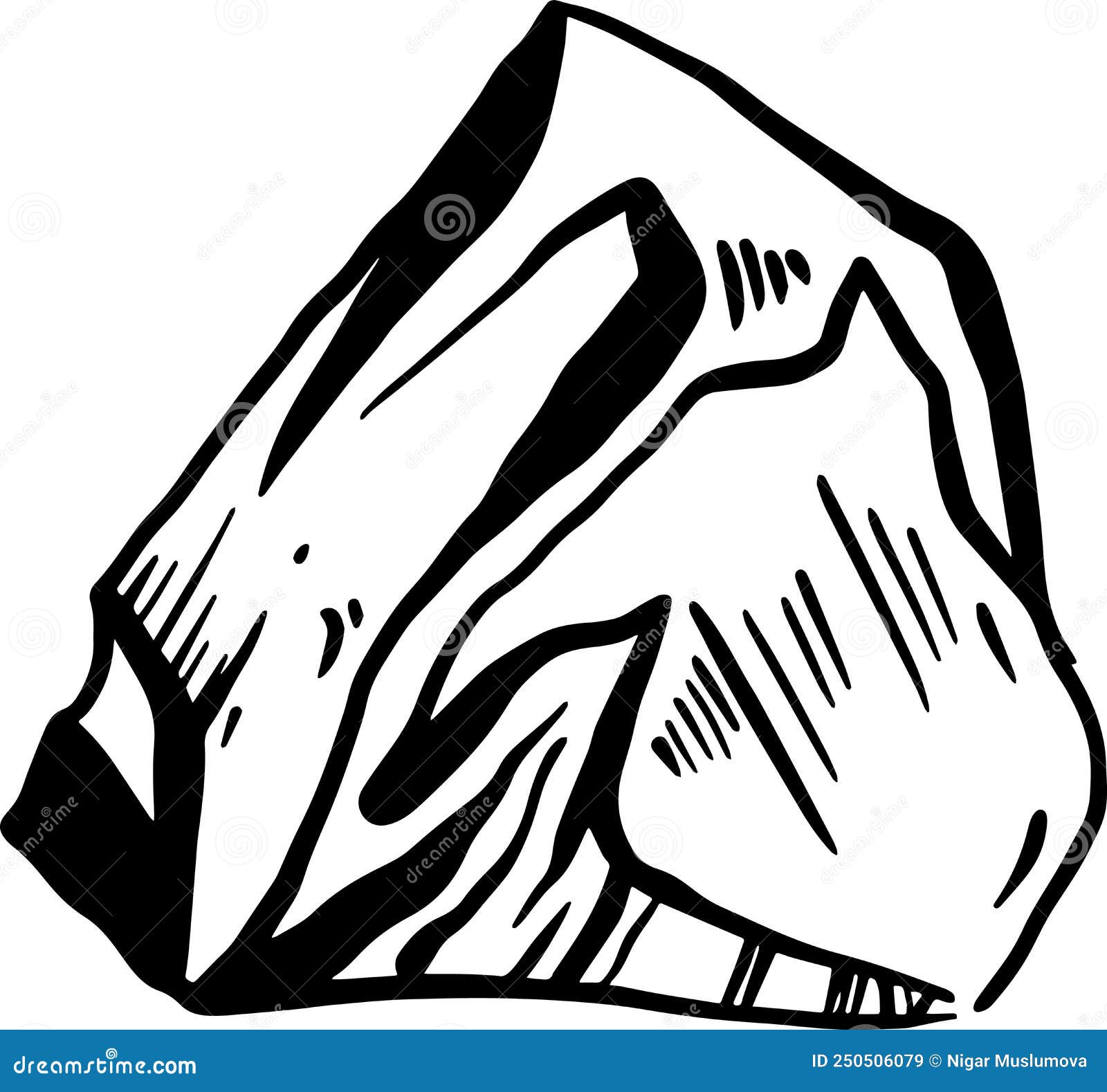 Stone, Hand Draw Line Vector Illustration Stock Vector - Illustration ...