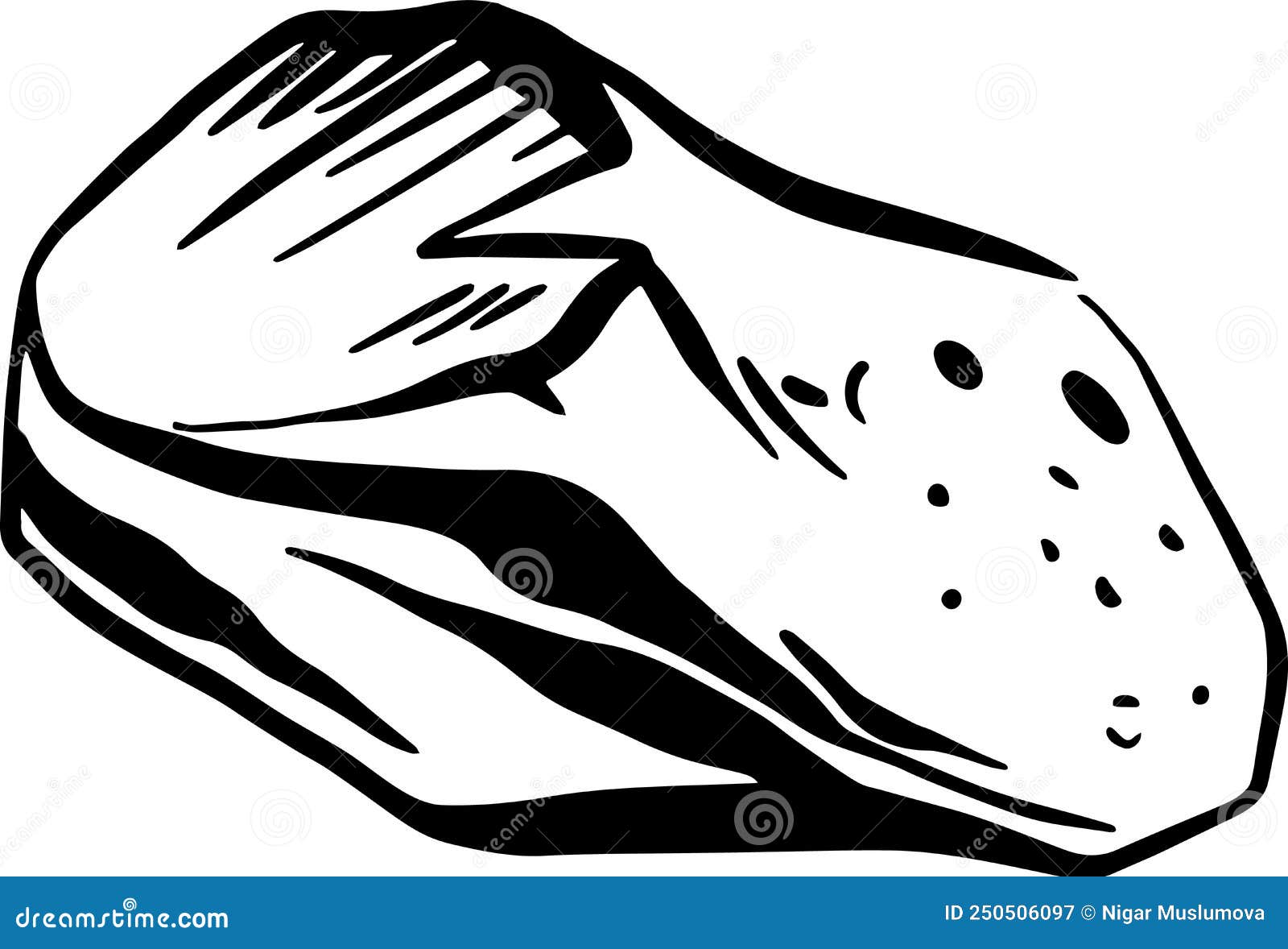 Stone, Hand Draw Line Vector Illustration Stock Vector - Illustration ...