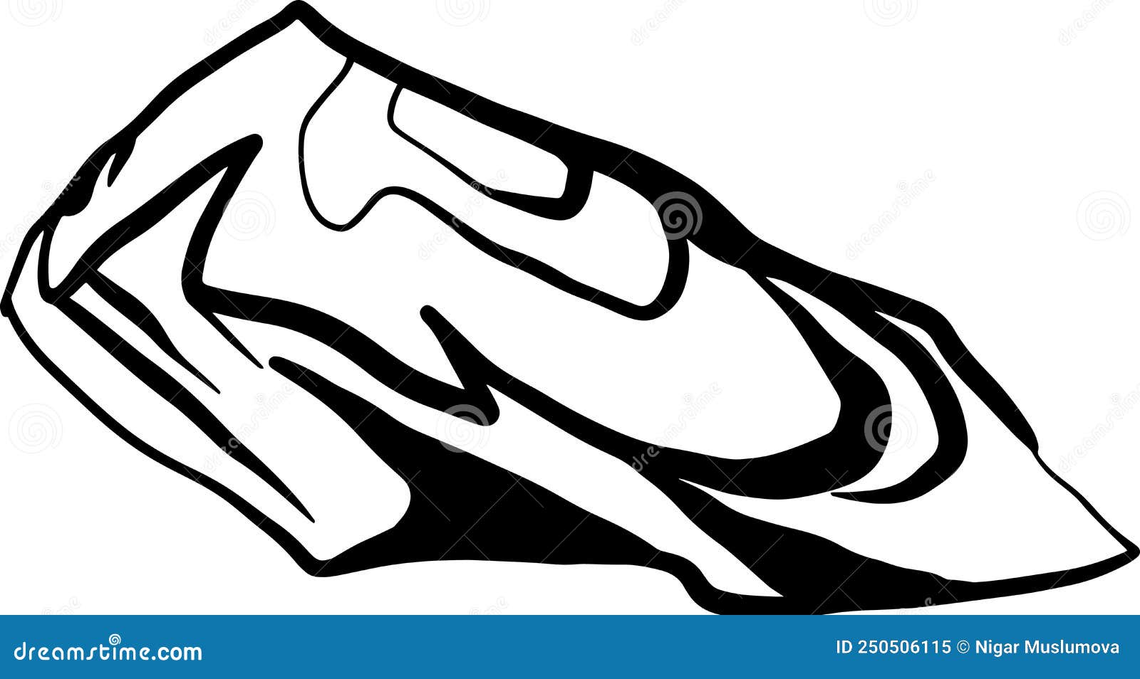 Stone, Hand Draw Line Vector Illustration Stock Vector - Illustration ...