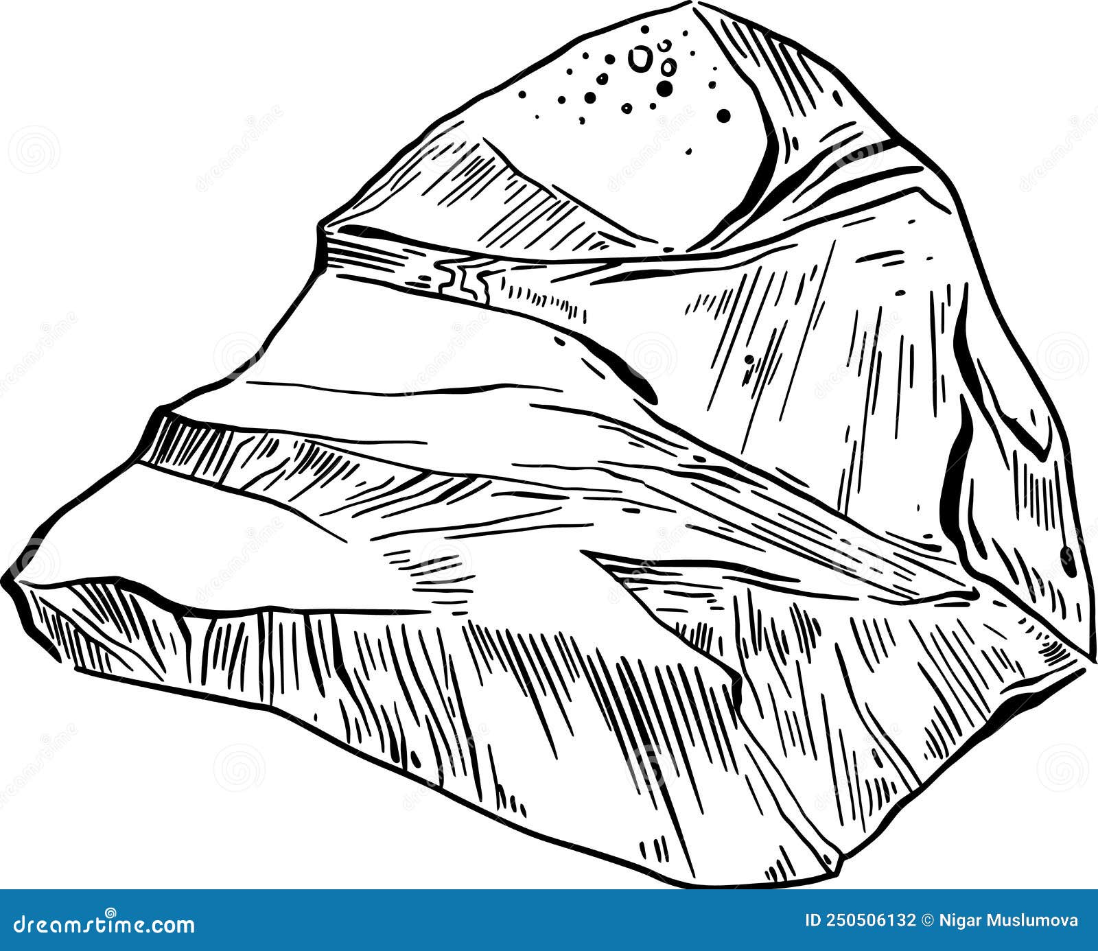 Stone, Hand Draw Line Vector Illustration Stock Vector - Illustration ...