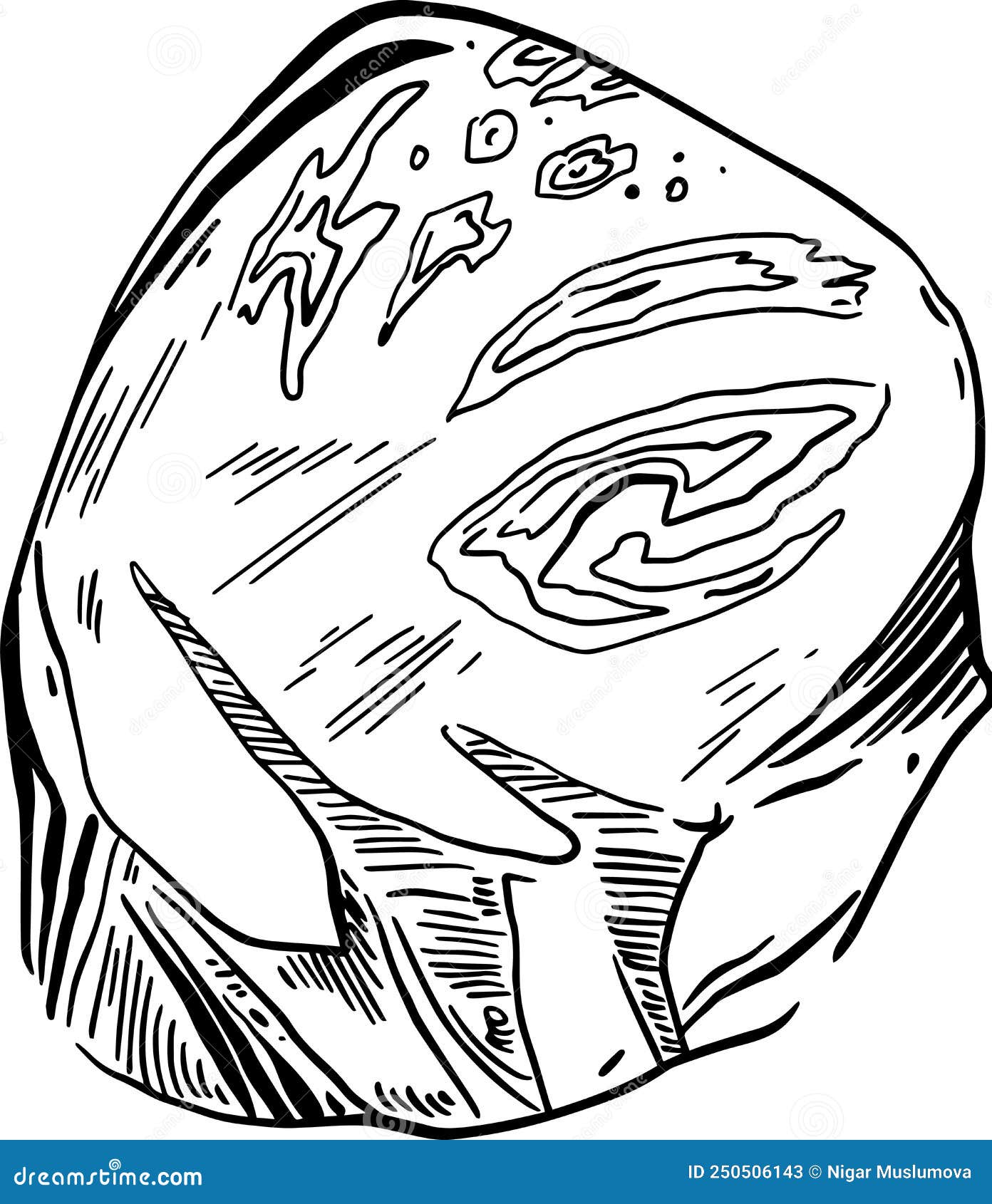 Stone, Hand Draw Line Vector Illustration Stock Vector - Illustration ...