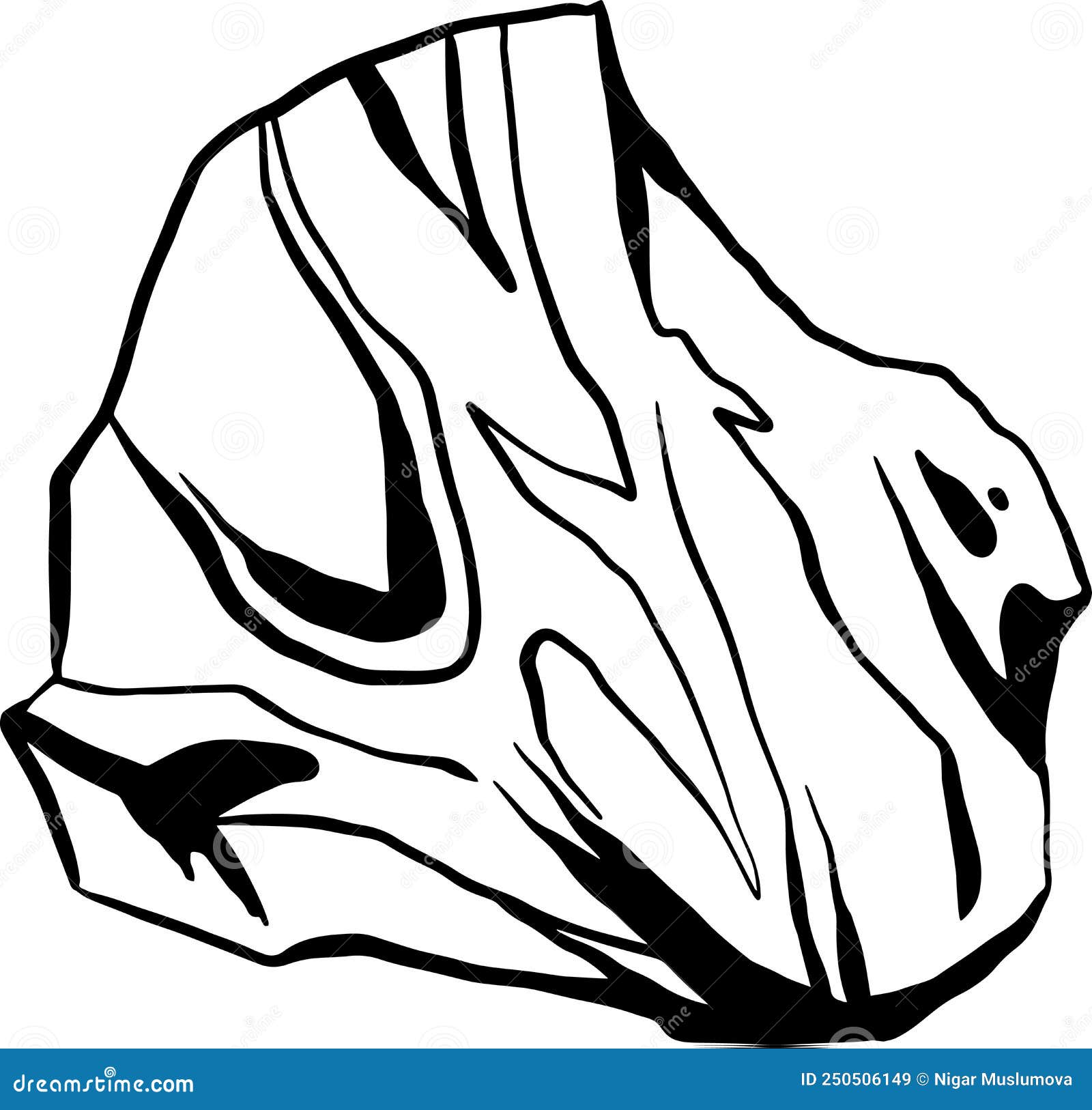 Stone, Hand Draw Line Vector Illustration Stock Vector - Illustration ...