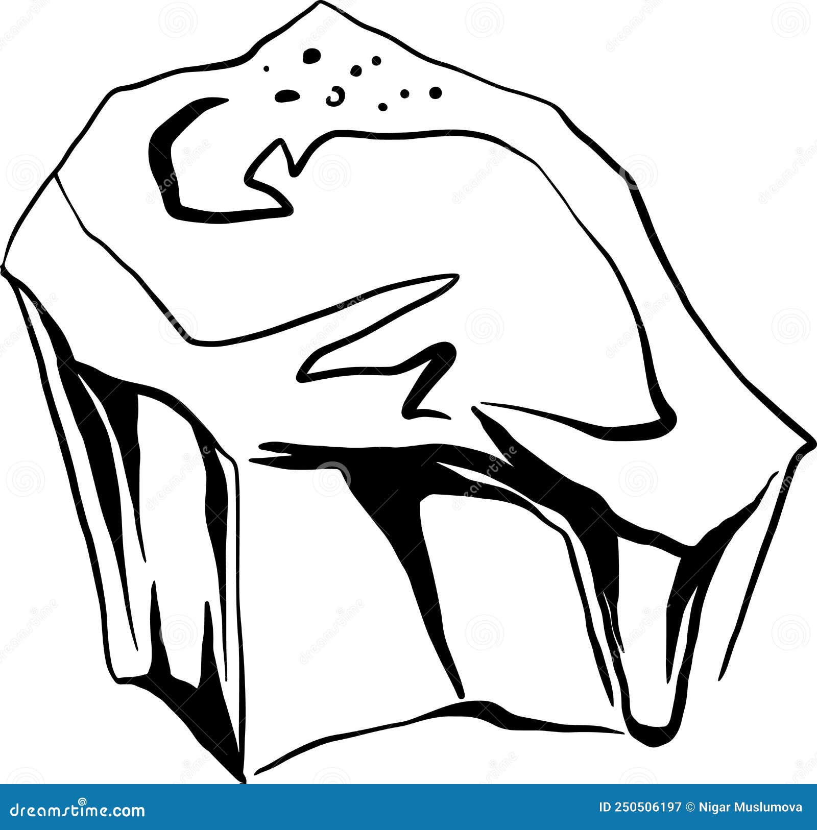 Stone, Hand Draw Line Vector Illustration Stock Vector - Illustration ...