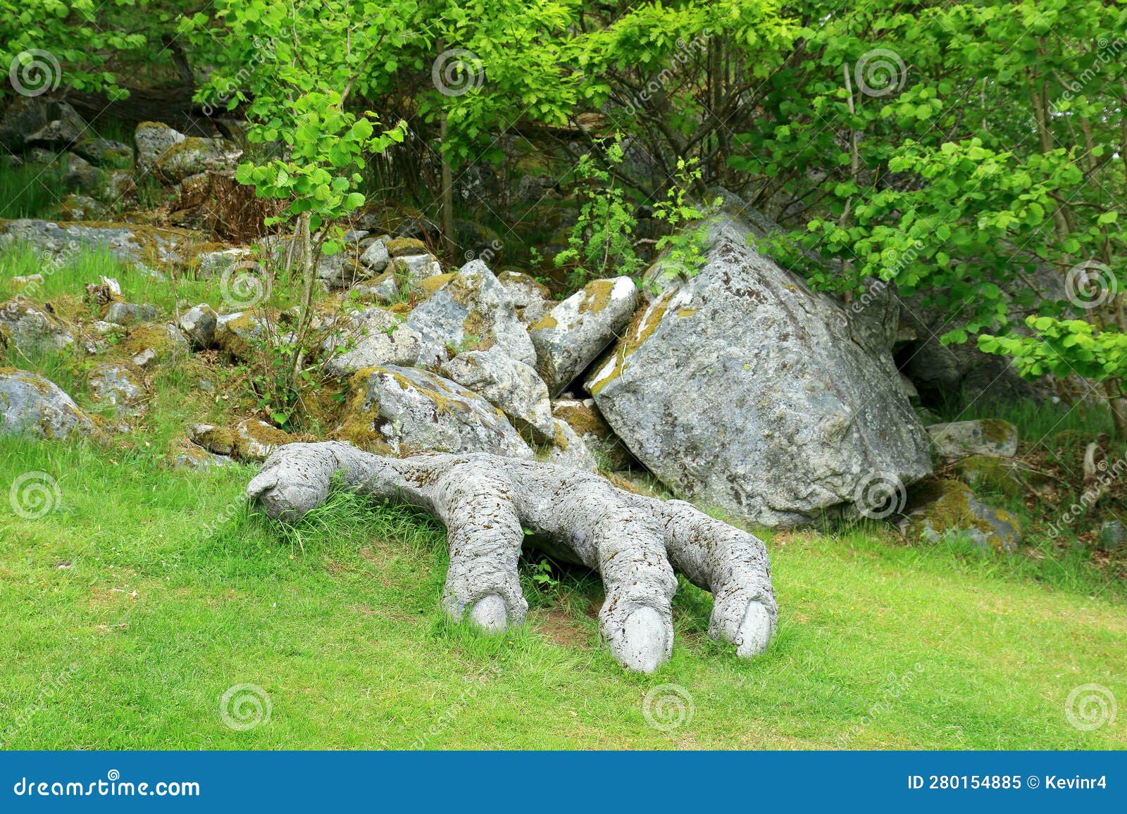 Stone Hand Protruding from the Rocks at Lysefjord Stock Image - Image ...