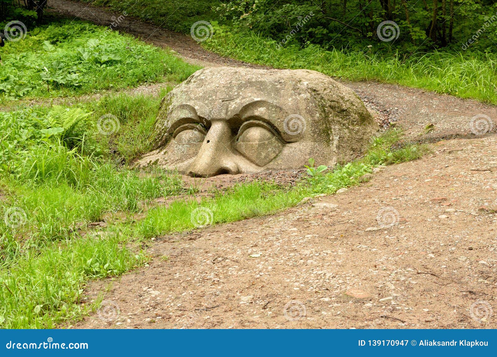 Stone Head of Unknown Origin Stock Image - Image of antiquity ...