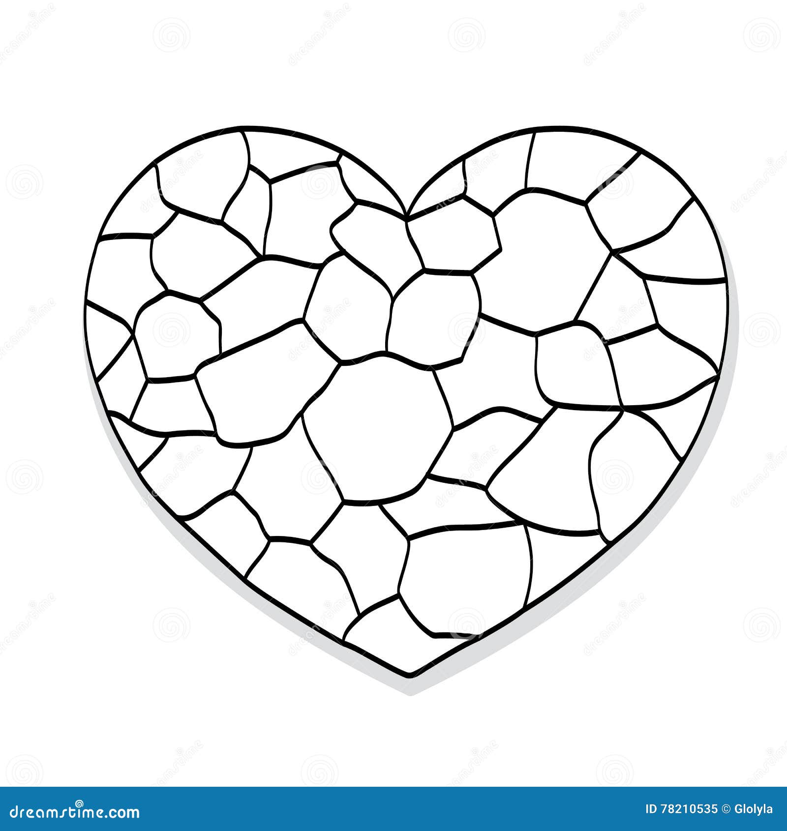 Stone heart shape. stock vector. Illustration of design - 78210535