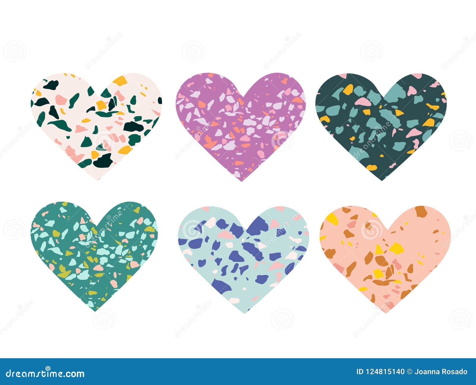 Marble Vector Hearts Collection Stock Vector - Illustration of blue ...