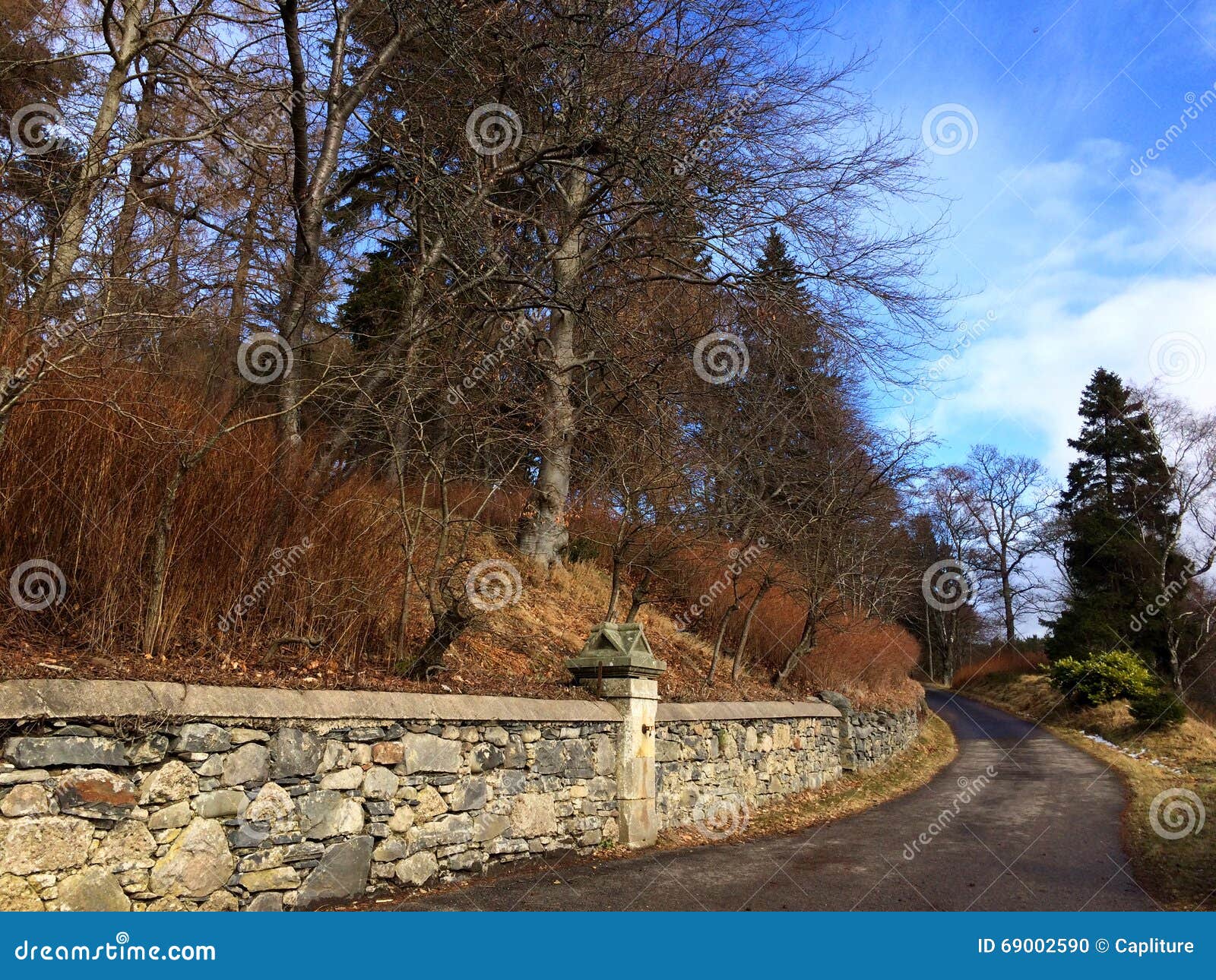 Stone hedge road stock photo. Image of blue, clouds, nature - 69002590