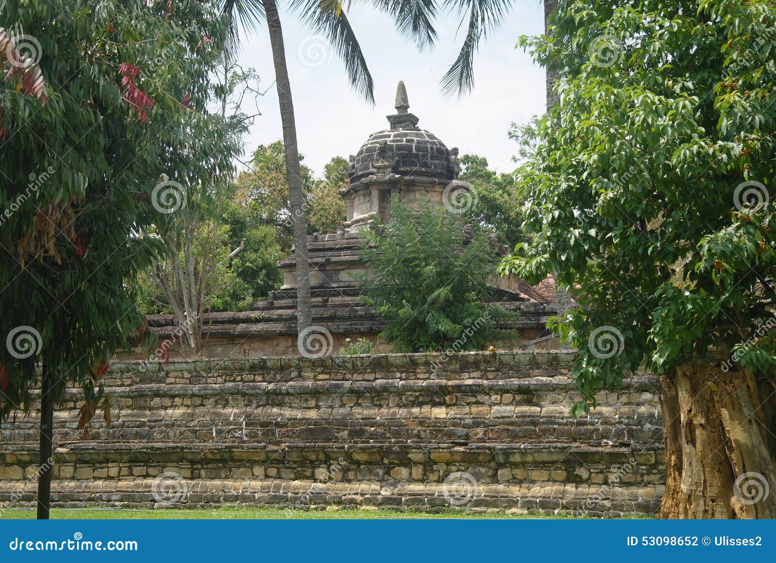 Stone Hindu Temple Under Trees in Kandy Stock Photo - Image of bhudda ...