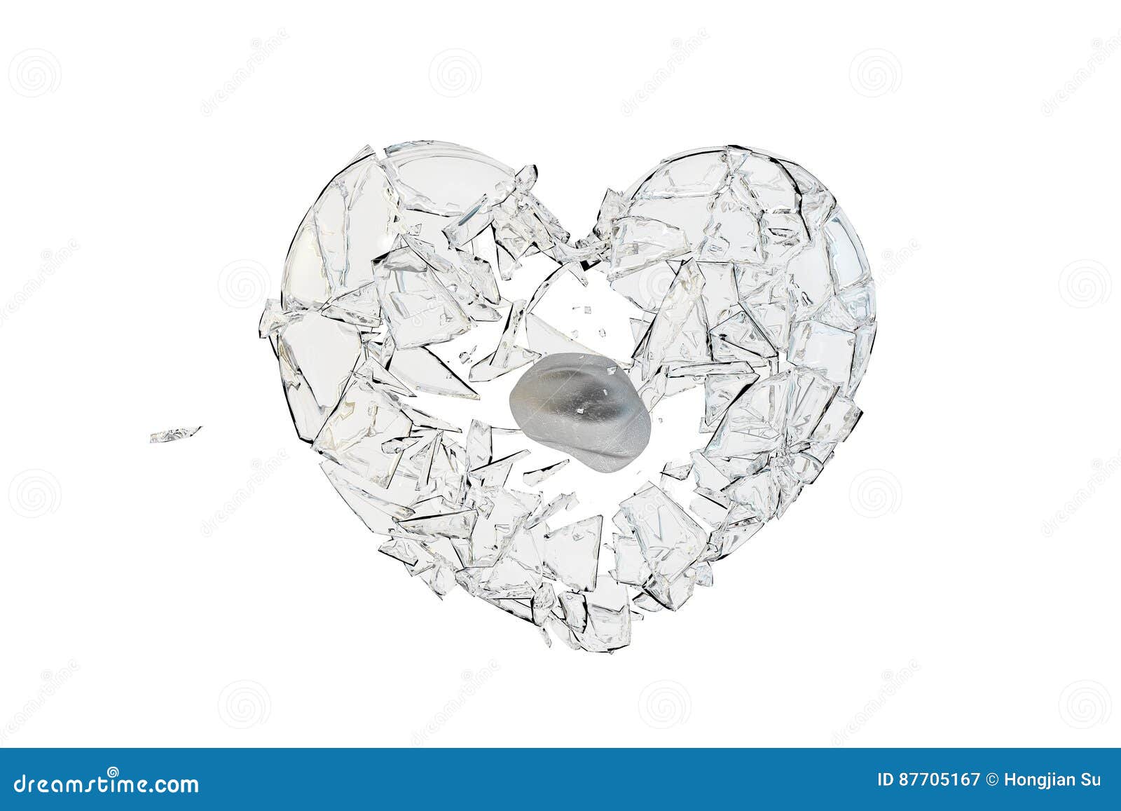 Stone Hit Glass Heart-shaped Stock Illustration - Illustration of ...